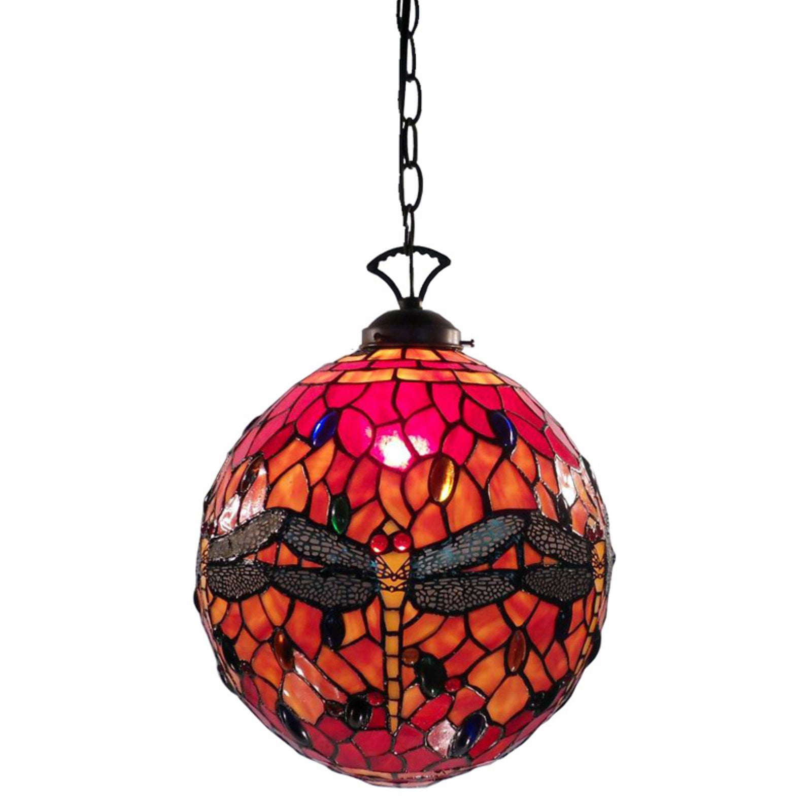 Warehouse of Tiffany Red Globe Dragonfly Lamp - Walmart.com