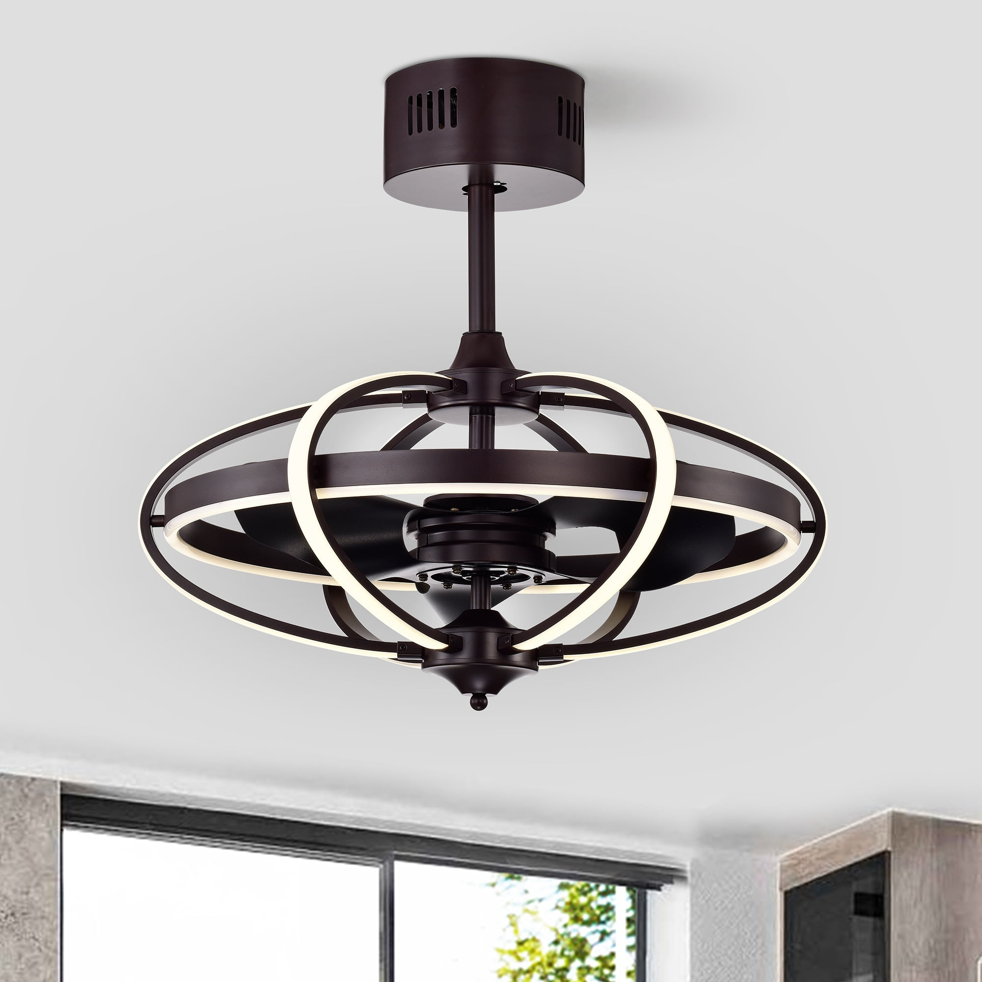 Warehouse of Tiffany Samaire Brown 26-inch Reversible LED Ceiling Fan ...