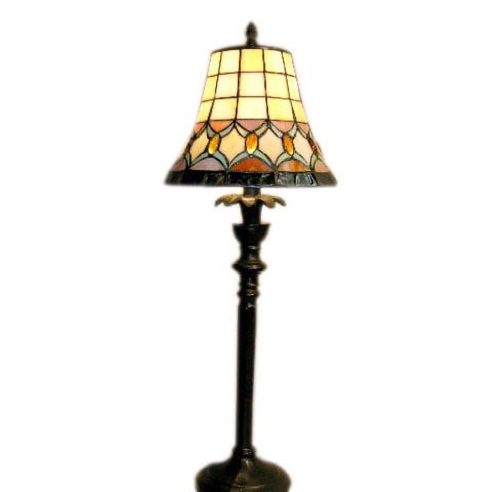 Warehouse of Tiffany Tiffany-style Jeweled Table Lamp with Glass Shade ...