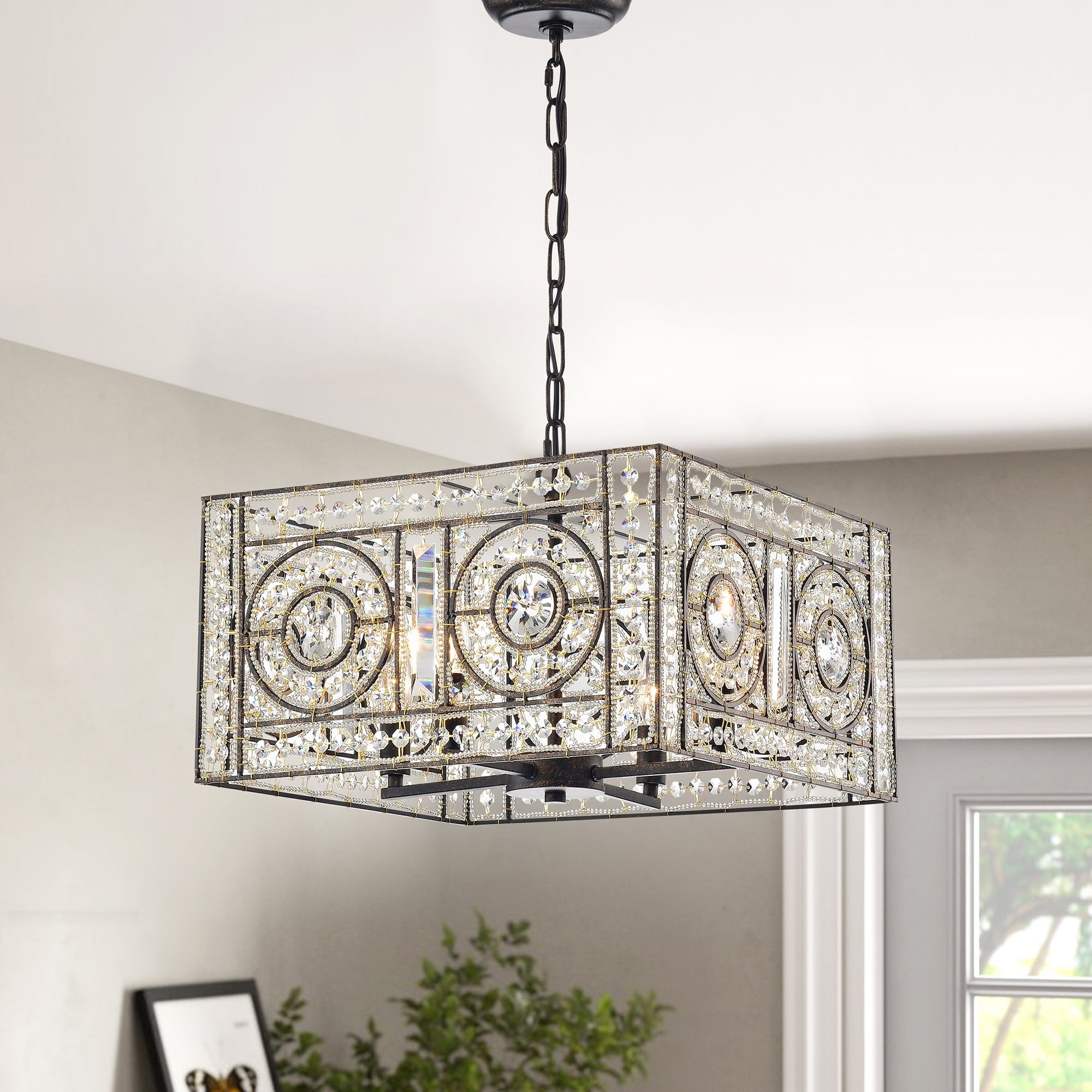 Warehouse of Tiffany Valentina 4-Light Crystal Chandelier - Walmart.com