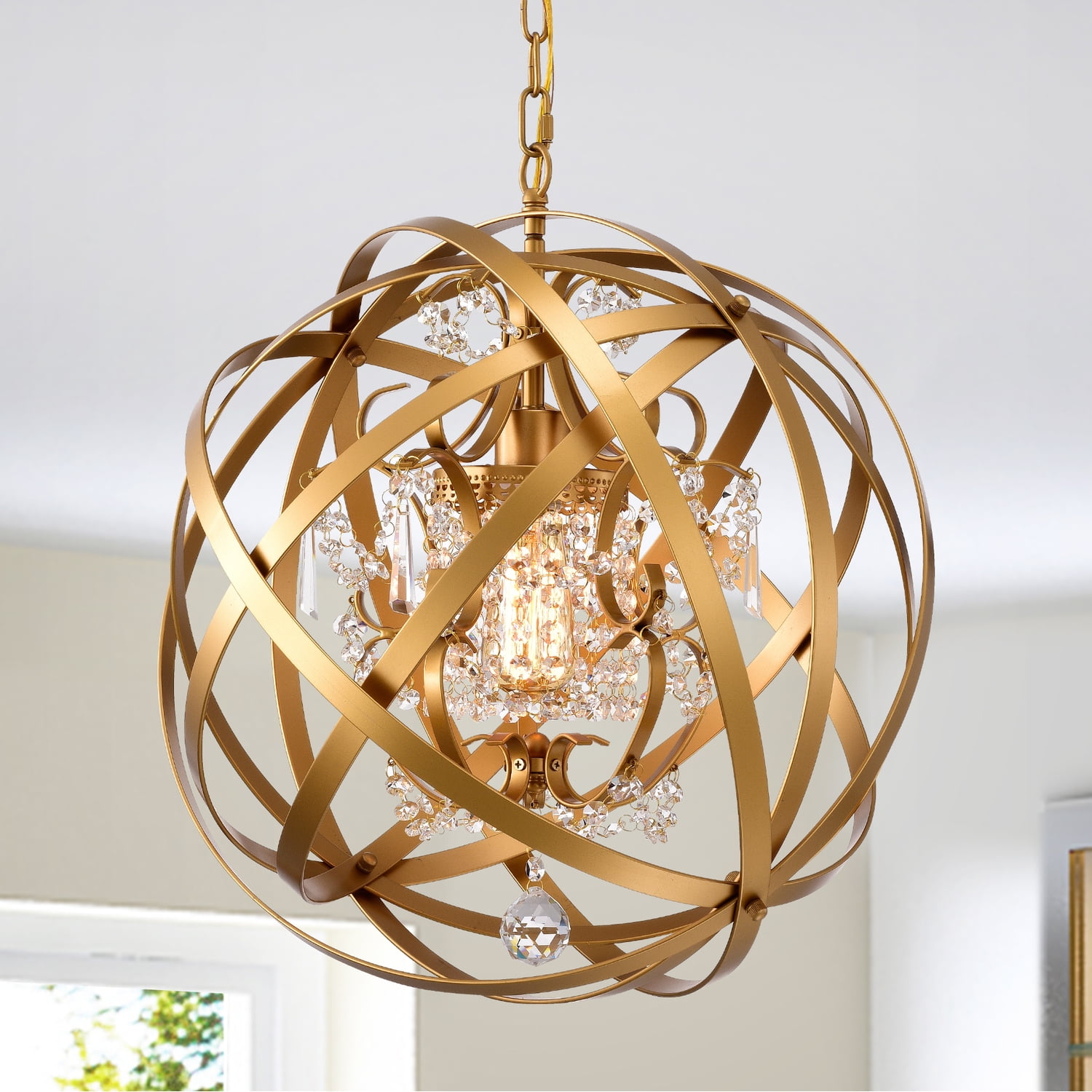 Warehouse of Tiffany Verite 19 Inch Matte Gold with 1 Light Chandelier ...