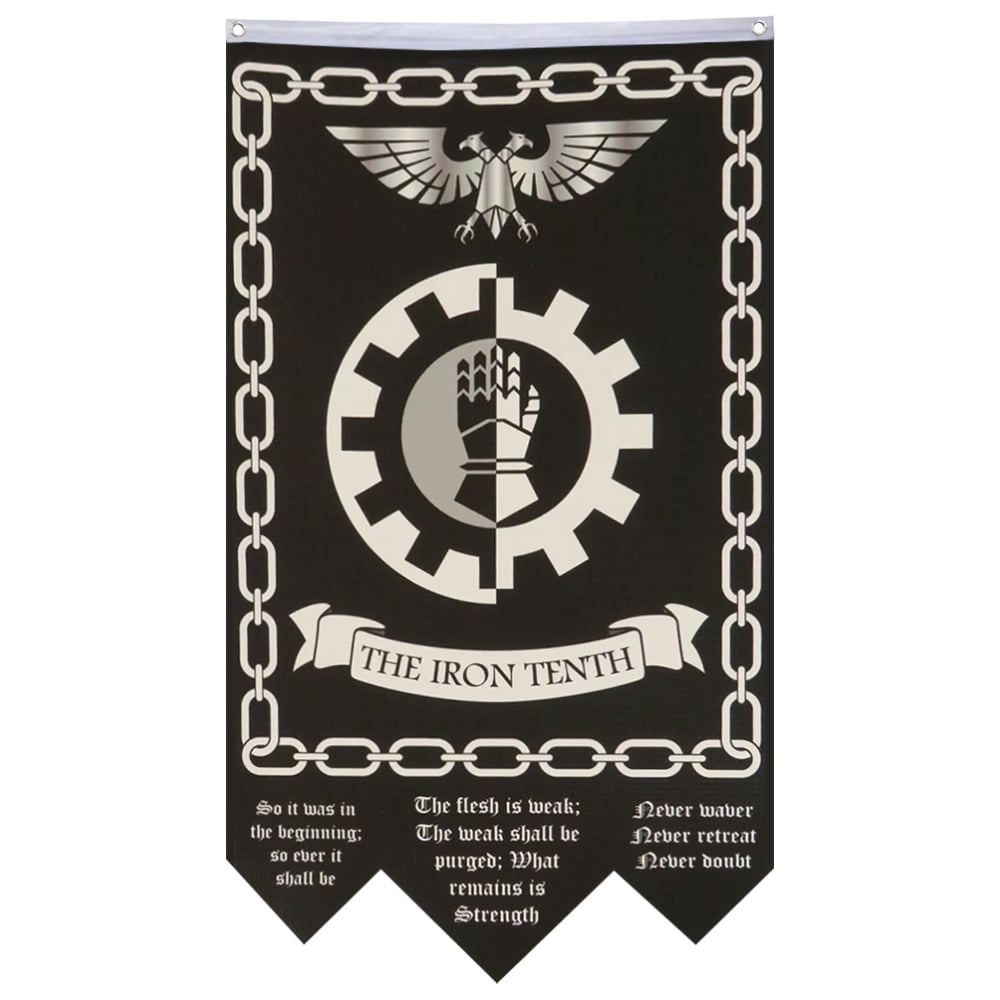 Wargame Style Iron Hands 10th Flag Banner Home Yard Garden Decor ...
