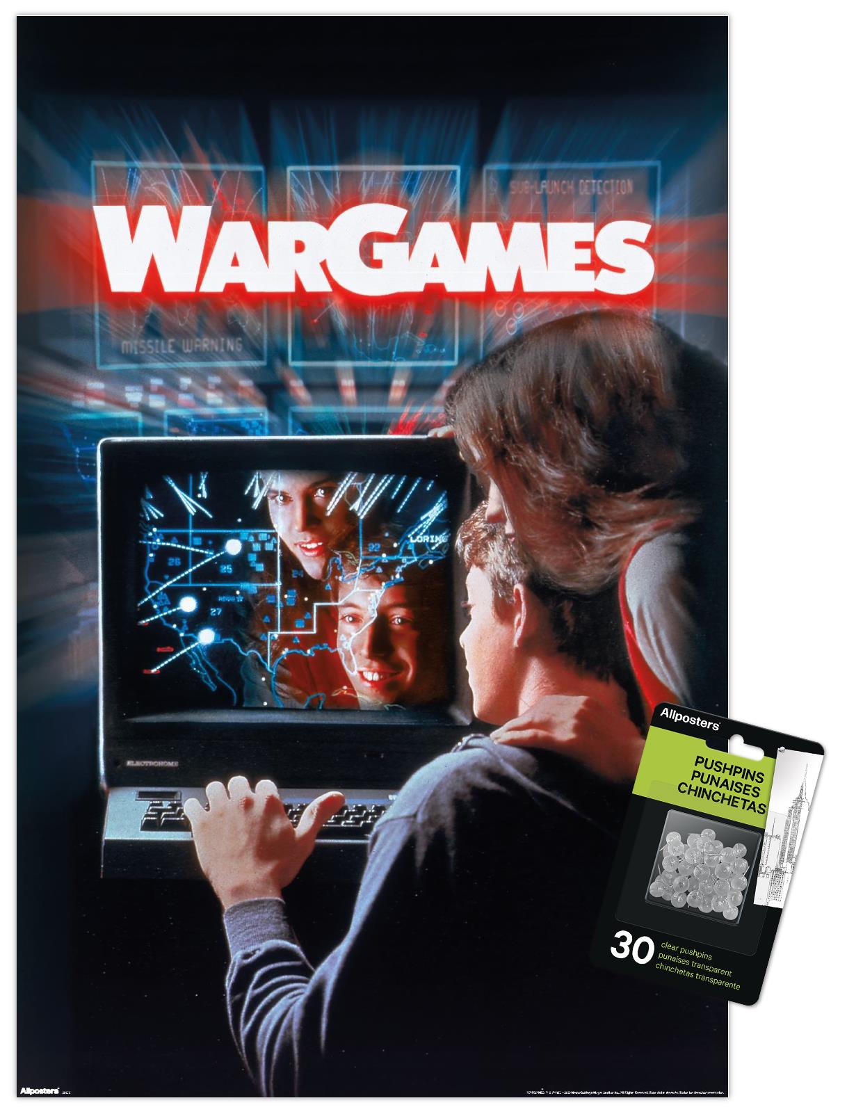 Wargames (1983) - One Sheet Wall Poster with Push Pins, 14.725" x 22. ...