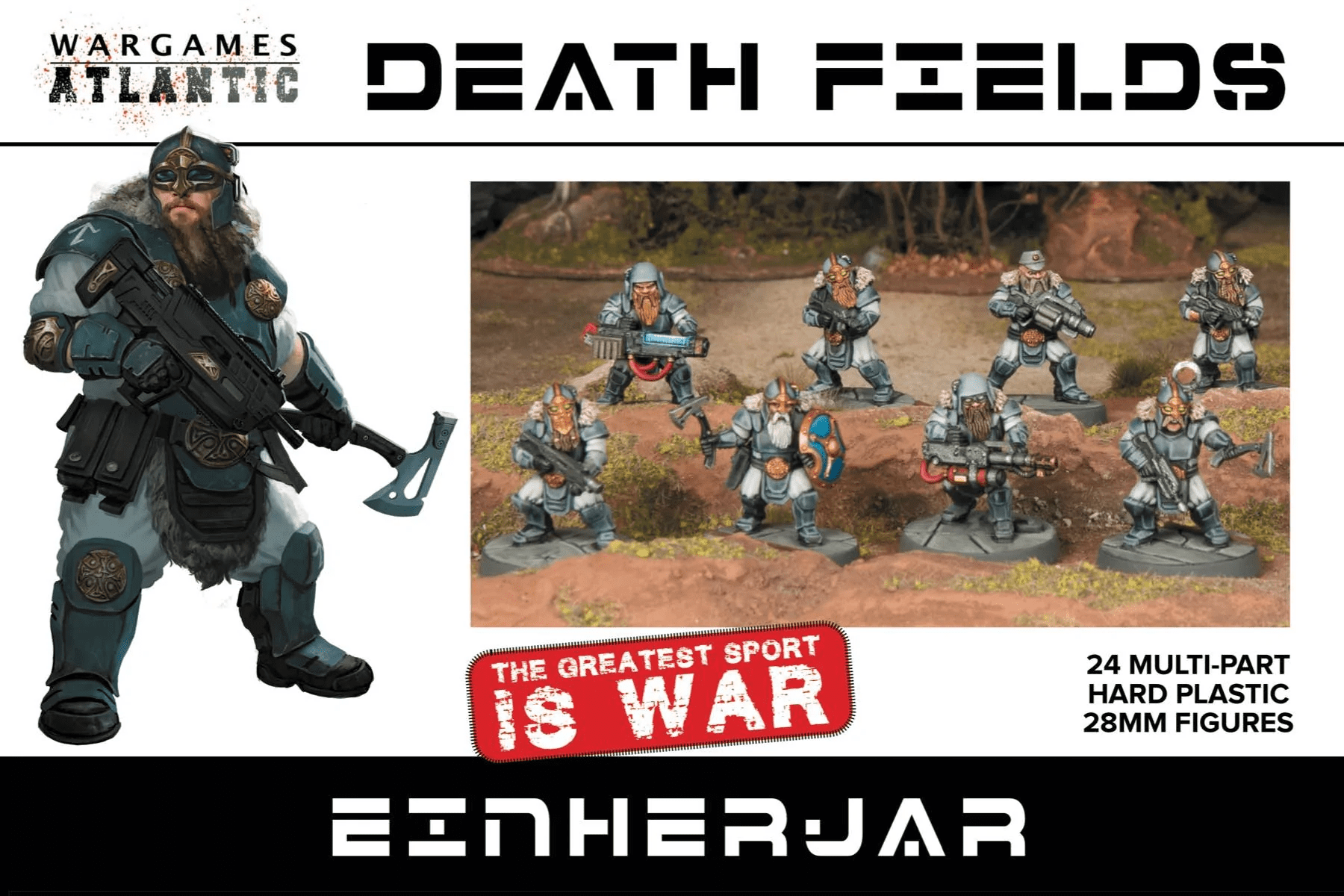 Wargames Atlantic Death Fields Einherjar - 24 Multi-Part 28mm Plastic ...