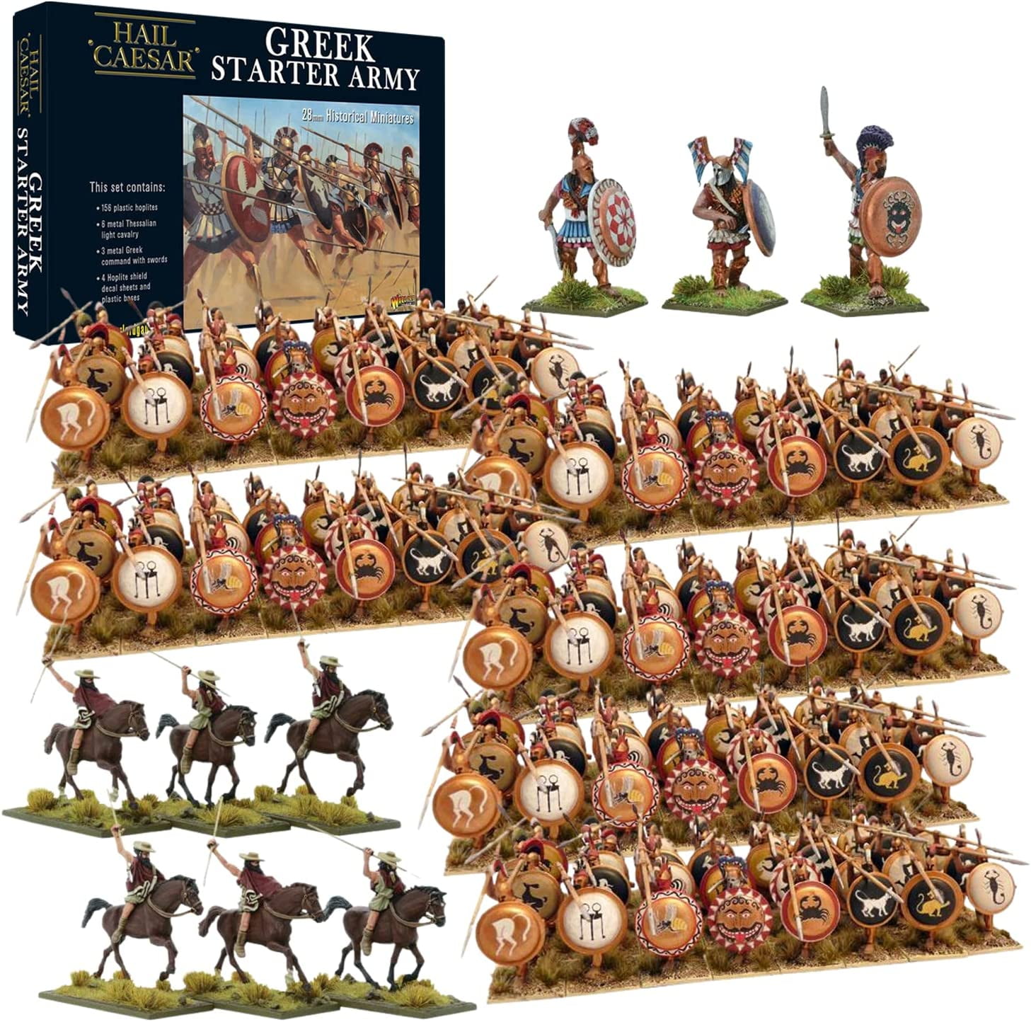 Wargames Delivered - Greek Starter Army - 28mm Miniatures, 159 Infantry ...