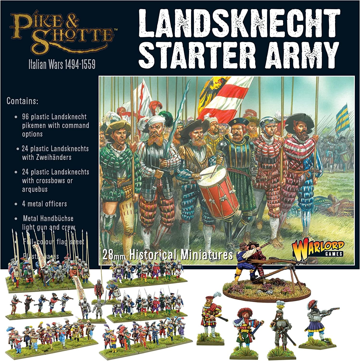 Wargames Delivered - Landsknecht Starter Army 28mm Miniatures Action ...
