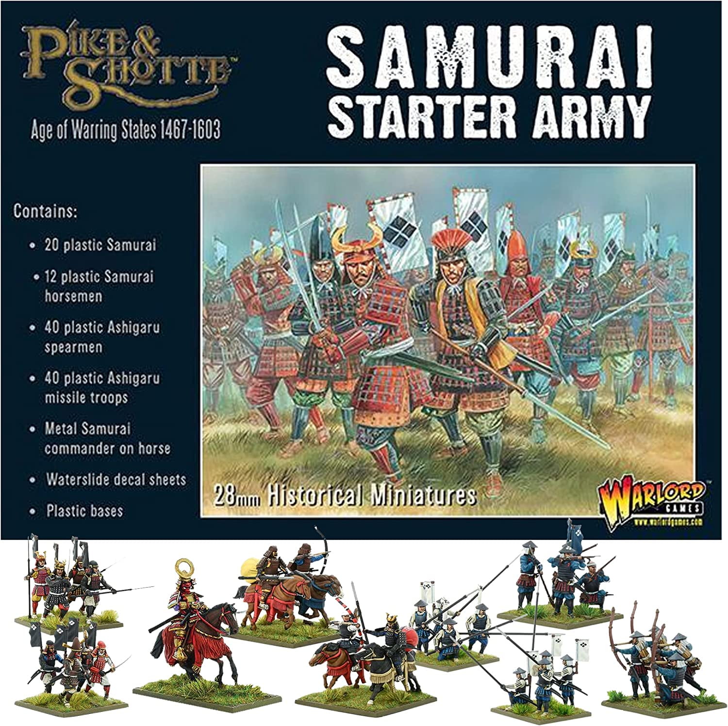 Warlord Games Pike and Shotte Samurai Starter Army Box Set with 28mm ...