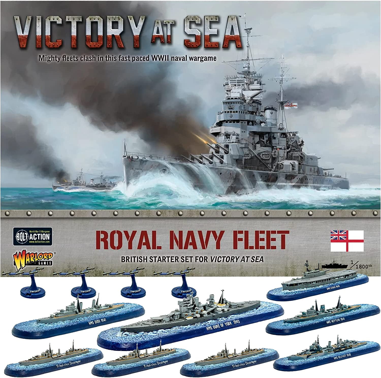 Wargames Delivered Victory at Sea - Royal Navy Fleet Starter Set WW2 ...