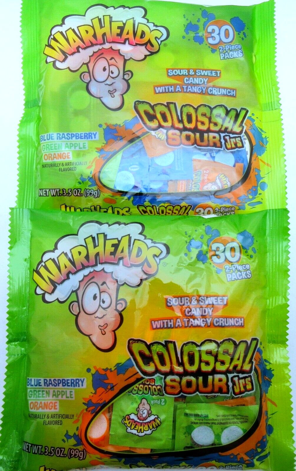 Warheads Colossal Sour Jrs Candy 3.5oz Bag Lot of 2 - Walmart.com