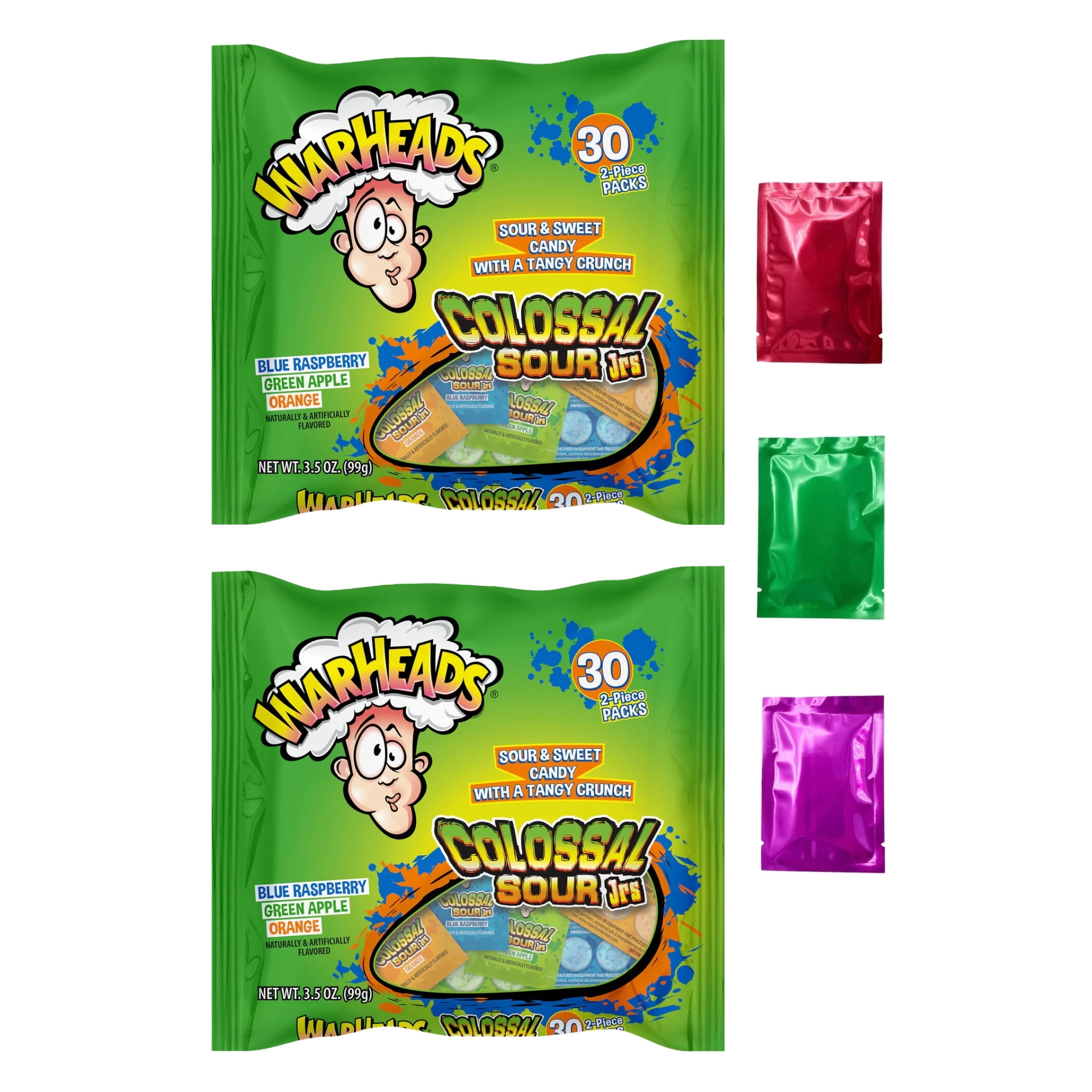 Warheads Colossal Sour Juniors, Individually Wrapped Sour & Sweet Candy ...