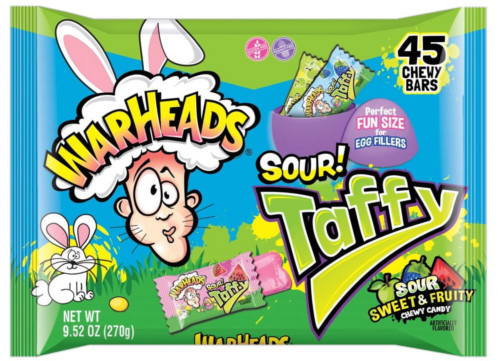 Warheads Easter Sour Taffy Candy, 45 Count (9.52 Ounce) Bag - Walmart.com