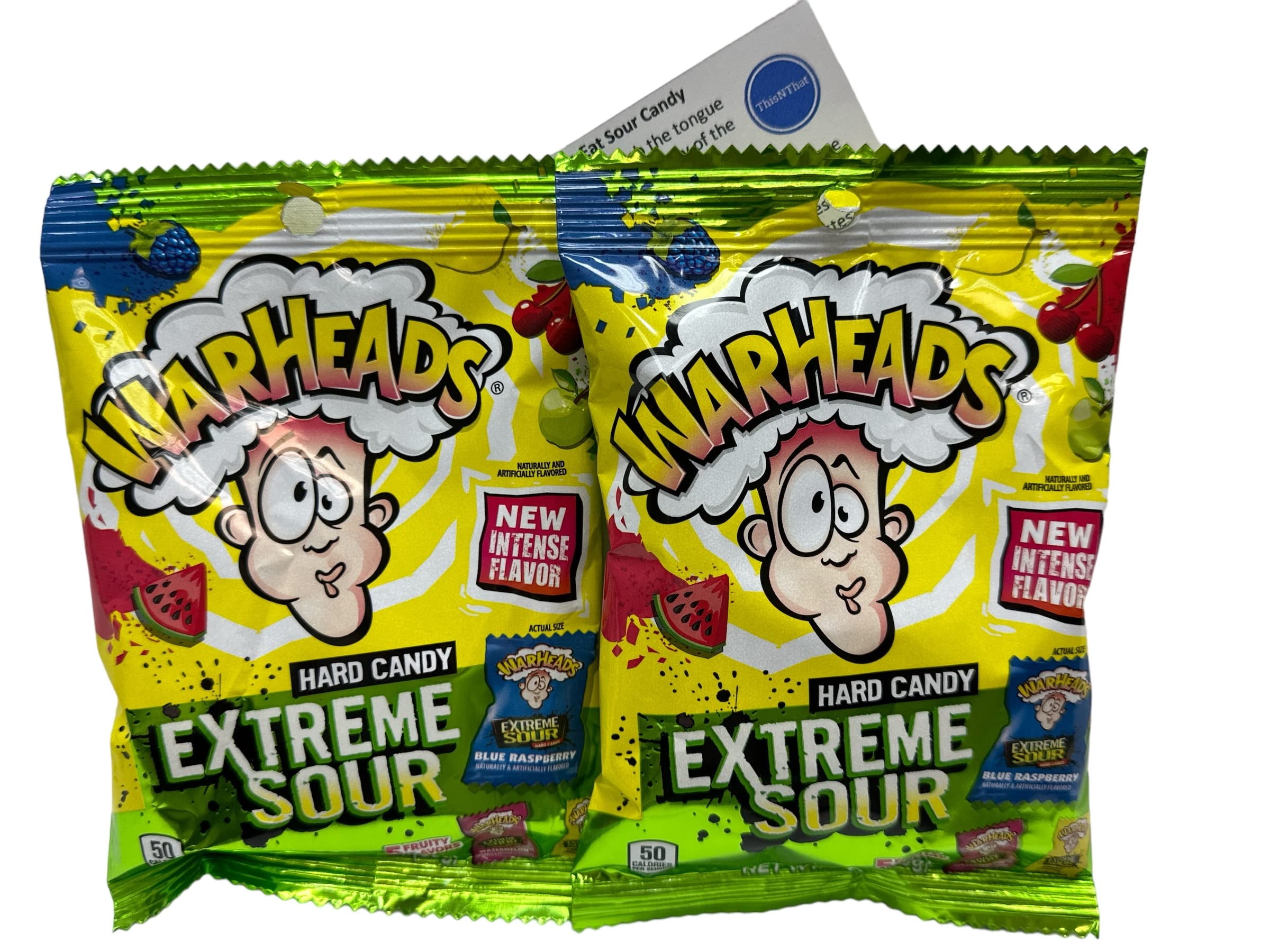 Warheads Extreme Sour 5 Fruity Flavors Hard Candy Bundle: (2) 2oz ...