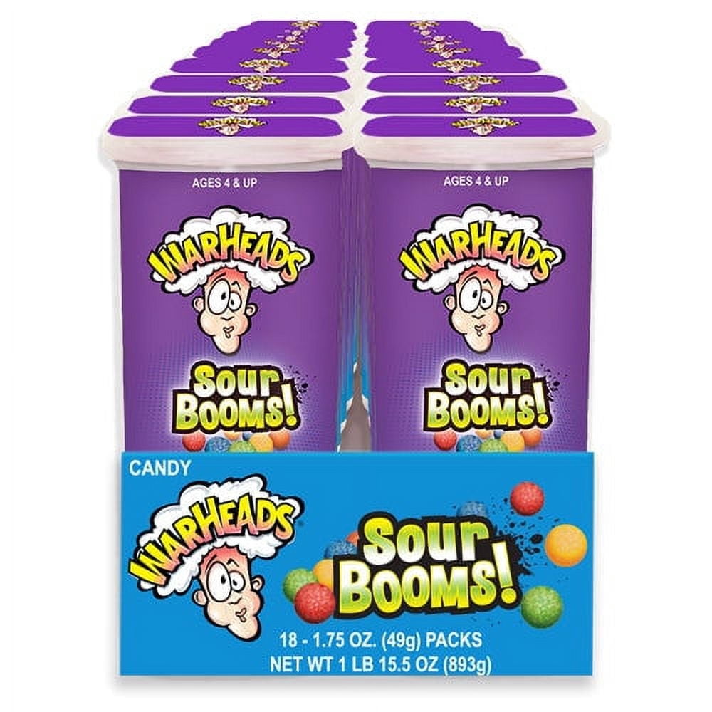 Warheads Extreme Sour Booms Chewy Candy, 1.75 Ounce - 18 Count Display ...