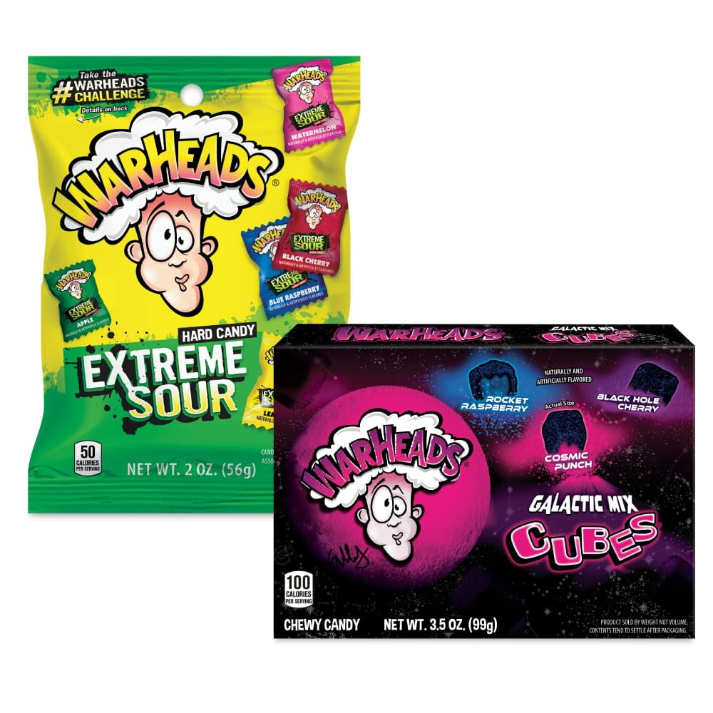 Warheads Extreme Sour Hard BCF26 Candy, Assorted Flavors 2 OZ Bag ...