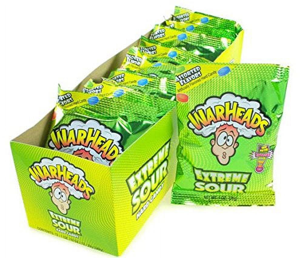 Warheads Mega Extreme Sour Hard Candy 1-Ounce Packs (Pack of 12 ...