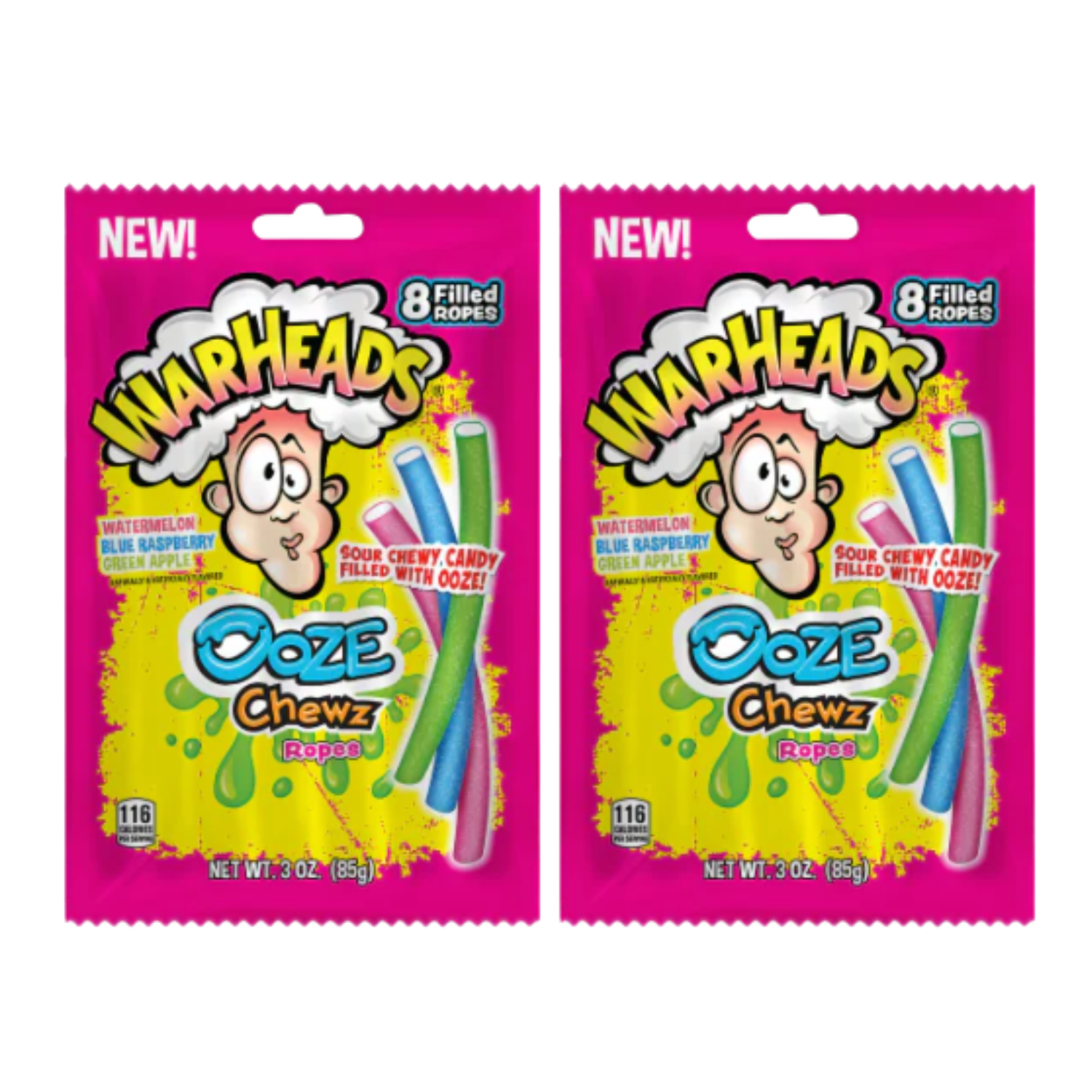 Warheads Ooze Chewz Ropes Sour Filled Chewy Candy Perfect for Snacking ...