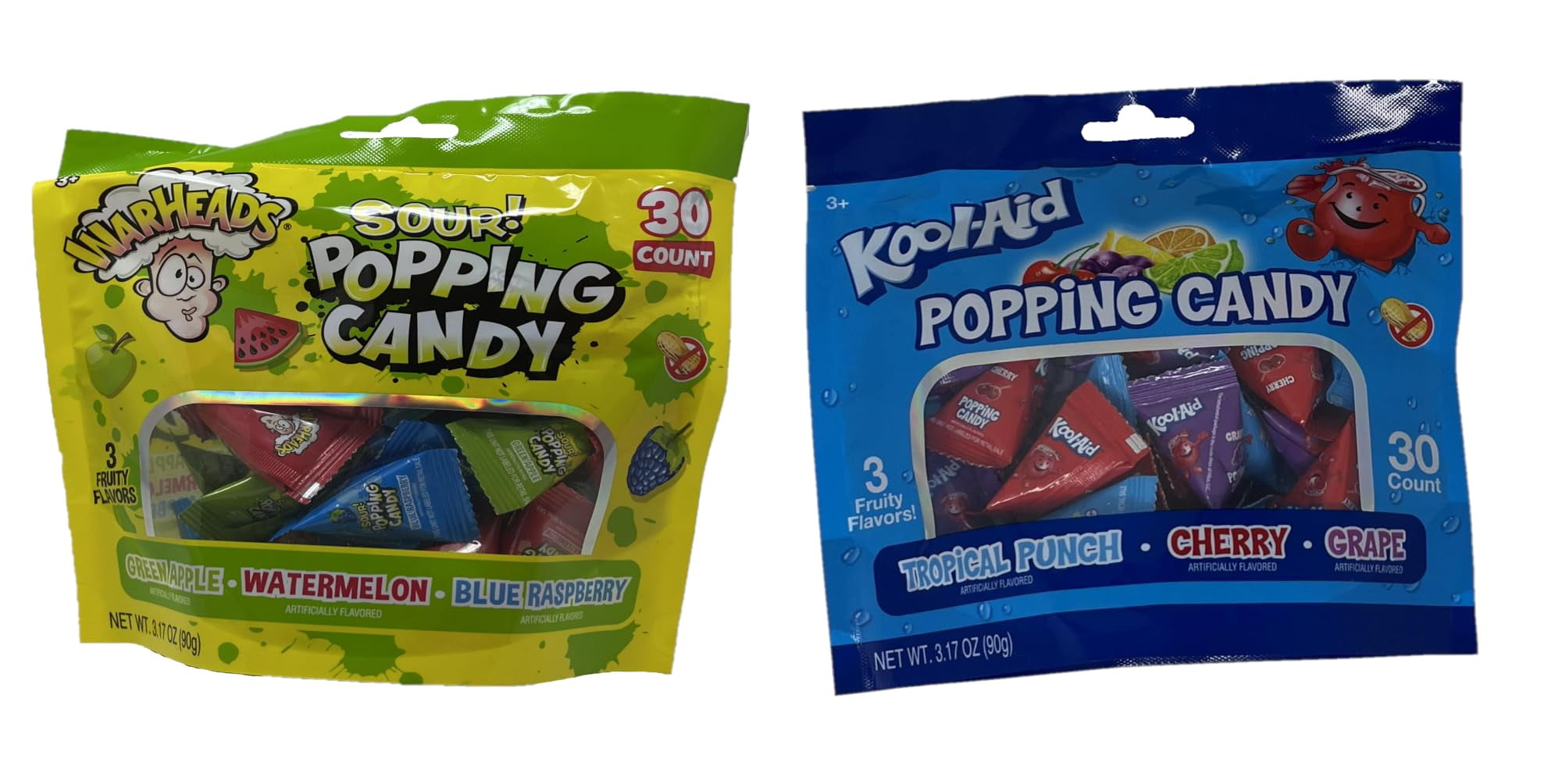 Warheads Sour and Kool-Aid Popping Candy 30 count bags - Pack of 2 ...