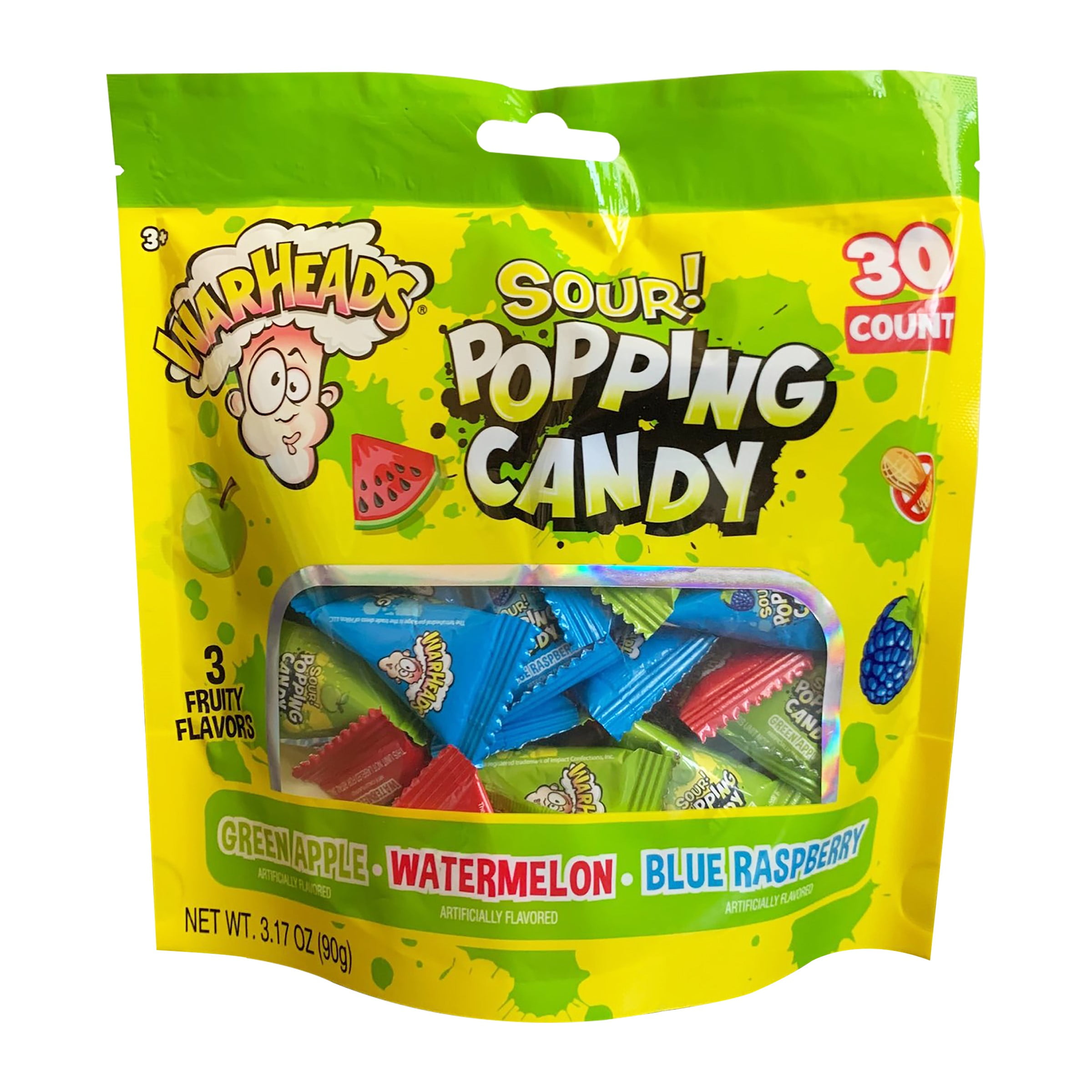 Warheads Sour Popping Candy Assorted Flavors, 3.17 oz, 30 Count ...