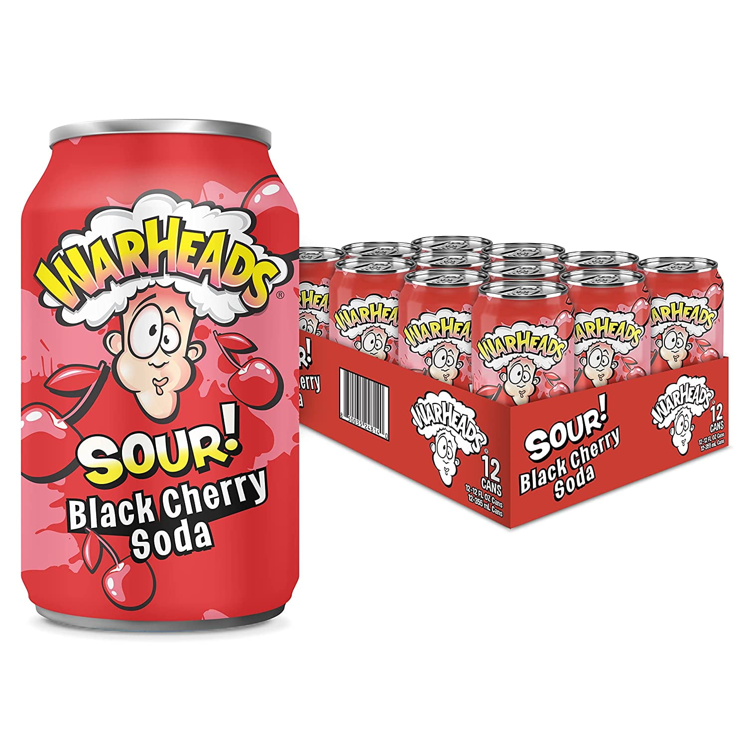 Warheads Sour Soda Black Cherry 12oz Cans - Walmart.com