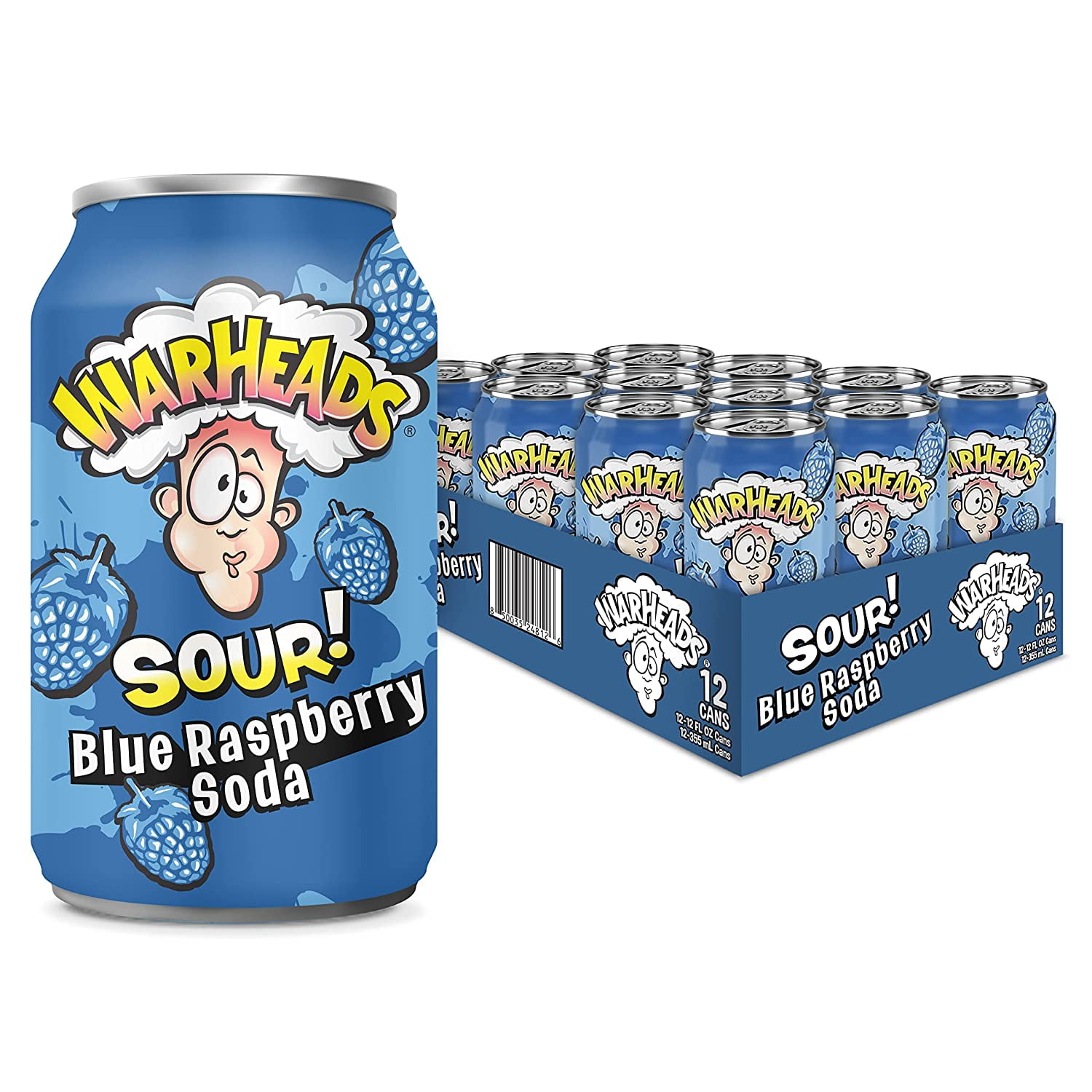 Warheads Sour Candy Drink, Blue Raspberry Flavor, 12oz Can - Walmart.com