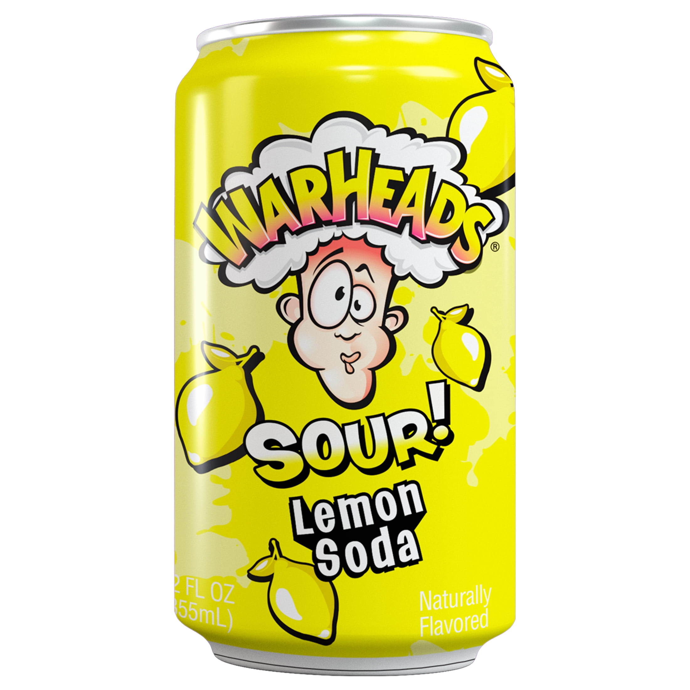 Warheads Sour Soda Pack of 12, 12oz Cans (Lemon) - Walmart.com