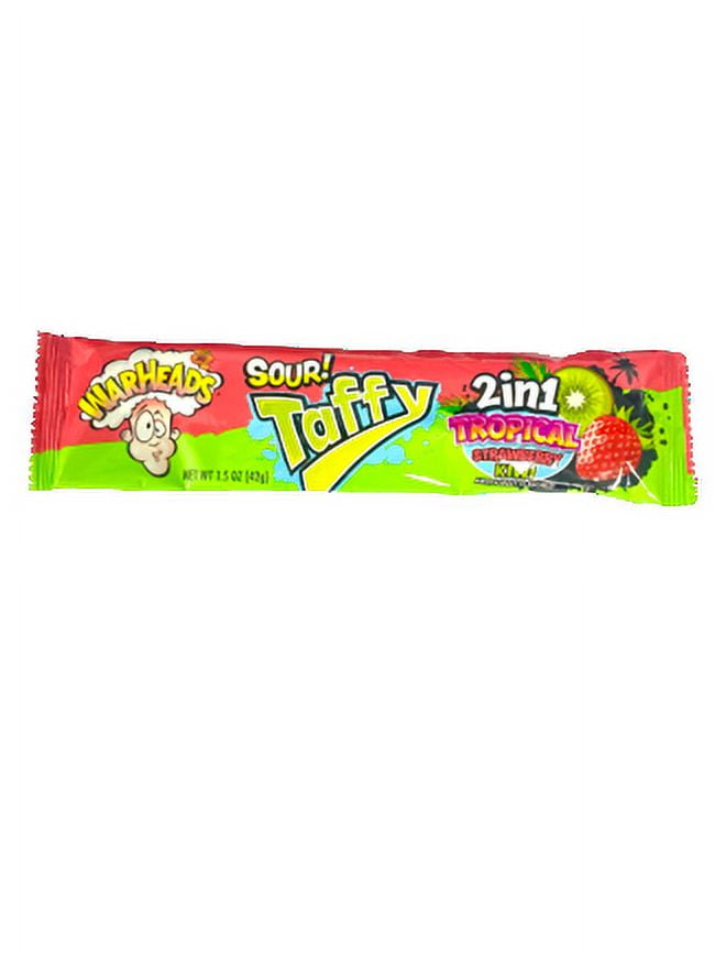 Warheads Sour Taffy 2 in 1 Tropical Flavors 1.5 Ounce Bar - Strawberry ...