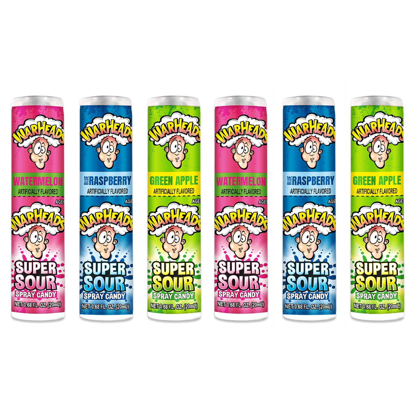 Warheads - Super Sour Candy Spray - Blue Raspberry, Green Apple And ...