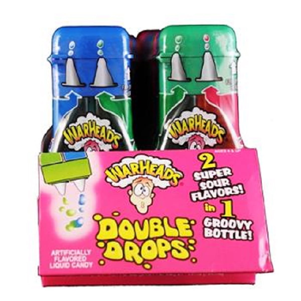Warheads Super Sour Double Drops Liquid Candy, 24 Count, Watermelon ...