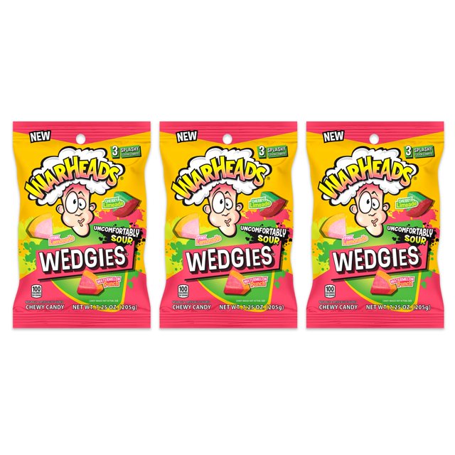 Warheads Wedgies - Sour Chewy Candy - Pink Lemonade, Cherry Limeade ...