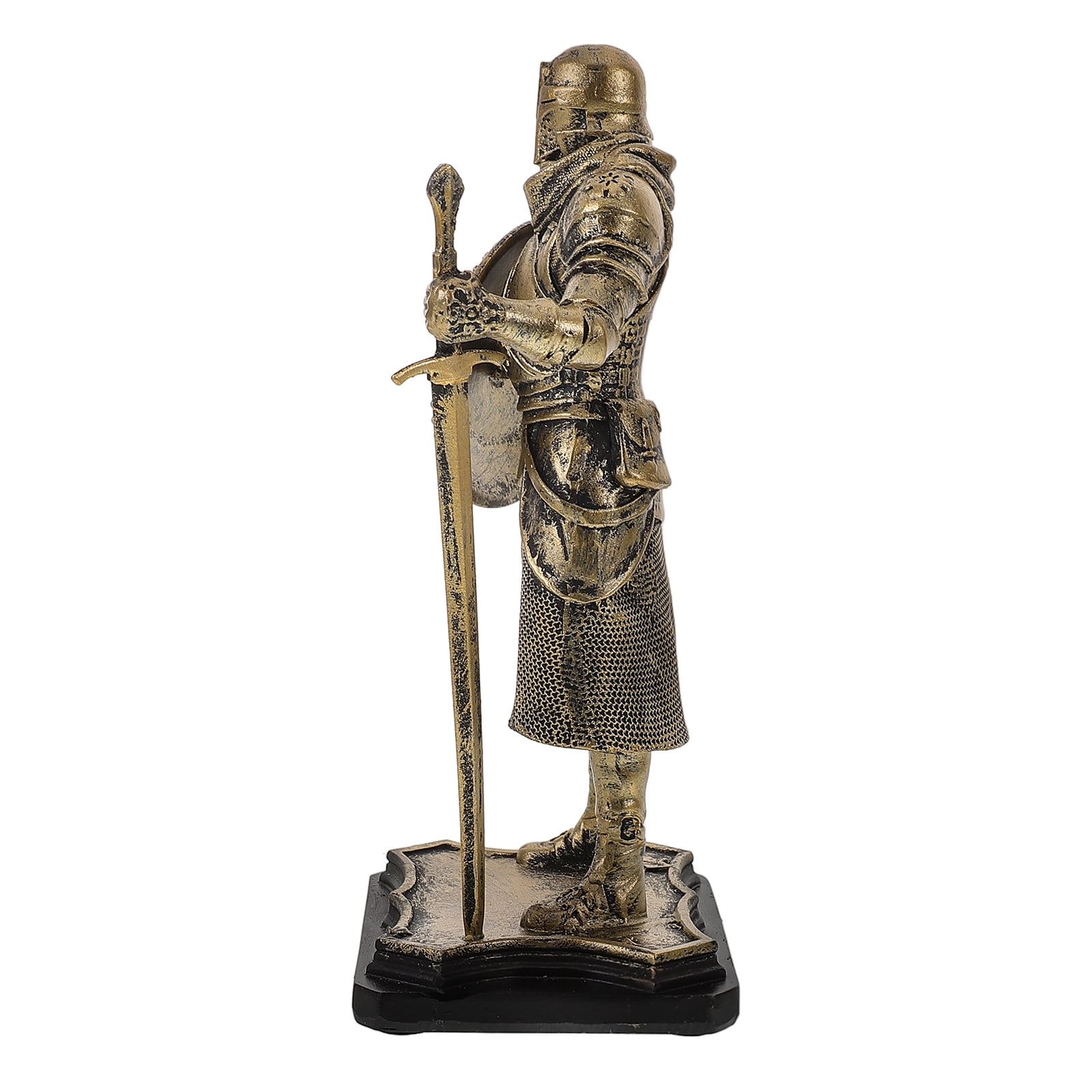 Warhorse Statue Retro Knight Ornaments Man 18.00X9.80X7.00CM Golden ...