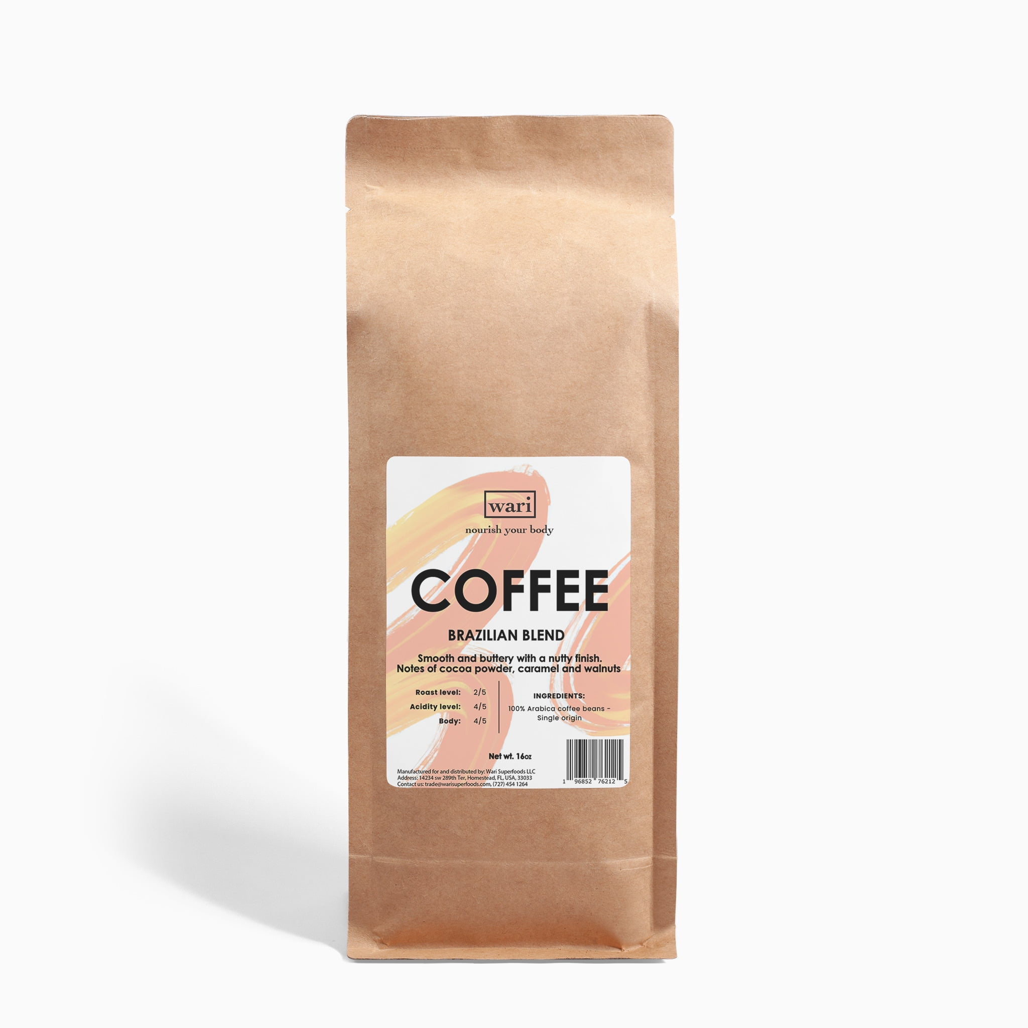 Wari Superfoods Coffee Brazilian Blend 16oz - Walmart.com