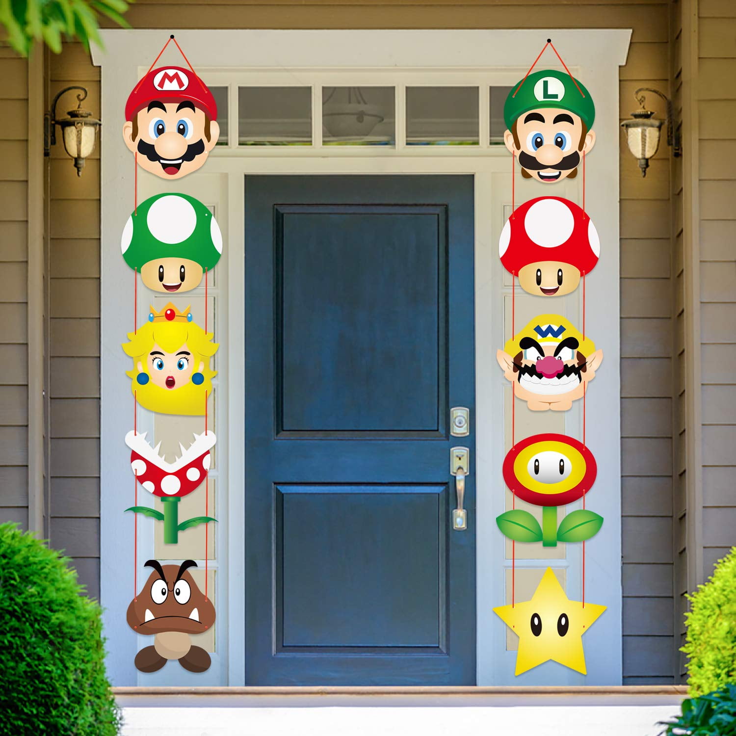 Wario Door Sign Banner CM31 Decoration for Outdoor Wario Hanging Porch ...