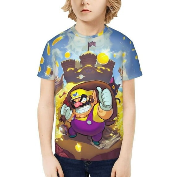 Wario Kids T-Shirt 3d Printed Graphic T-Shirts Boys And Girls Short ...