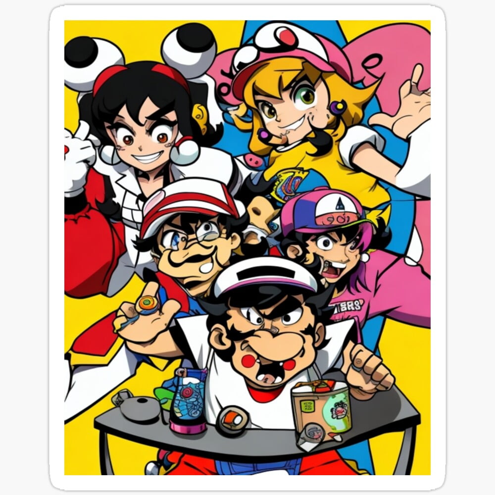 Warioware Sticker Phone Decal Water Bottle Stickers Car Decals, Laptop ...