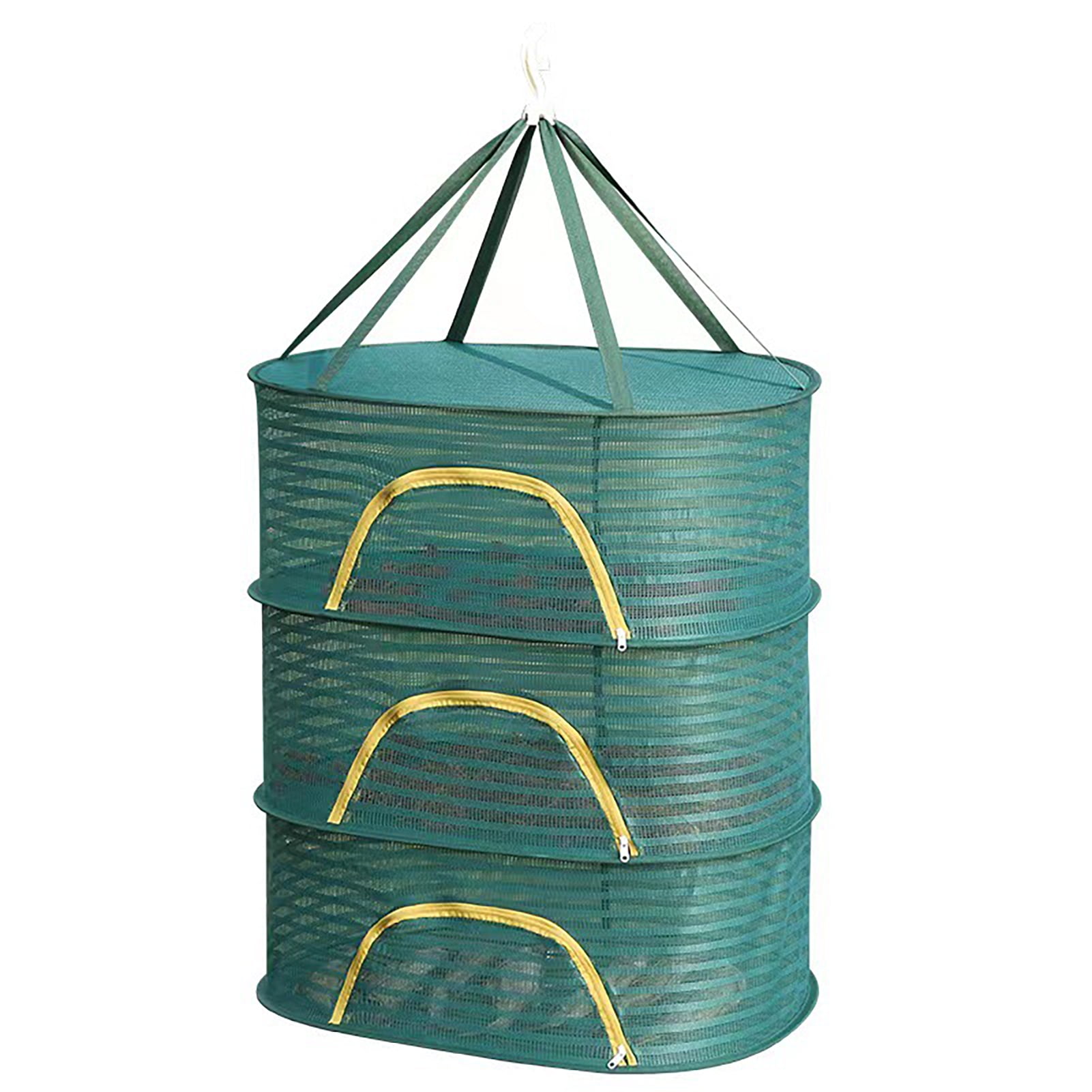 Warkul 1/2/3 Layer Hanging Mesh Drying Basket U-shaped Zipper Design ...