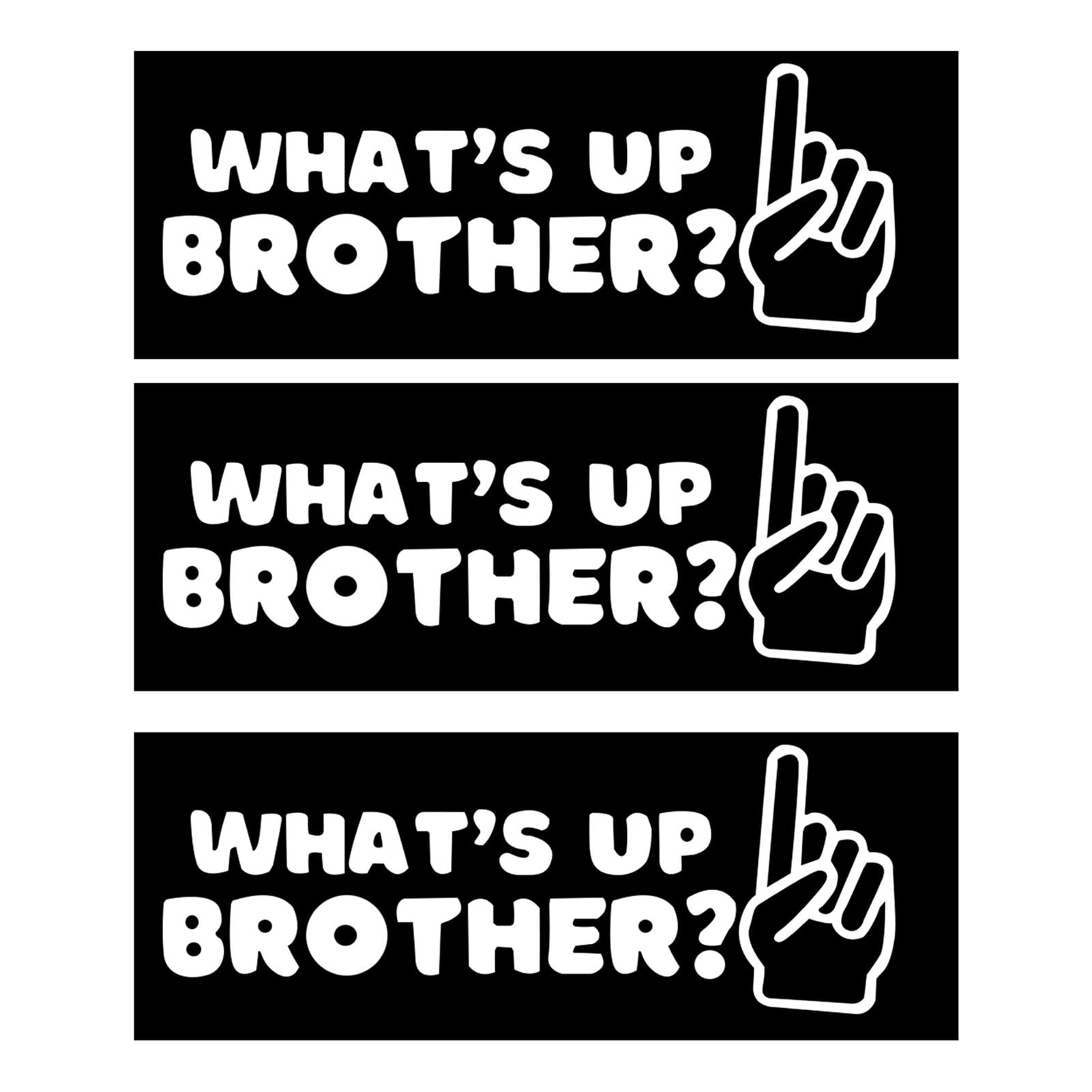 Warkul 1/3 Pcs What's Up Brother Bumper Sticker Funny Sketch Vinyl ...