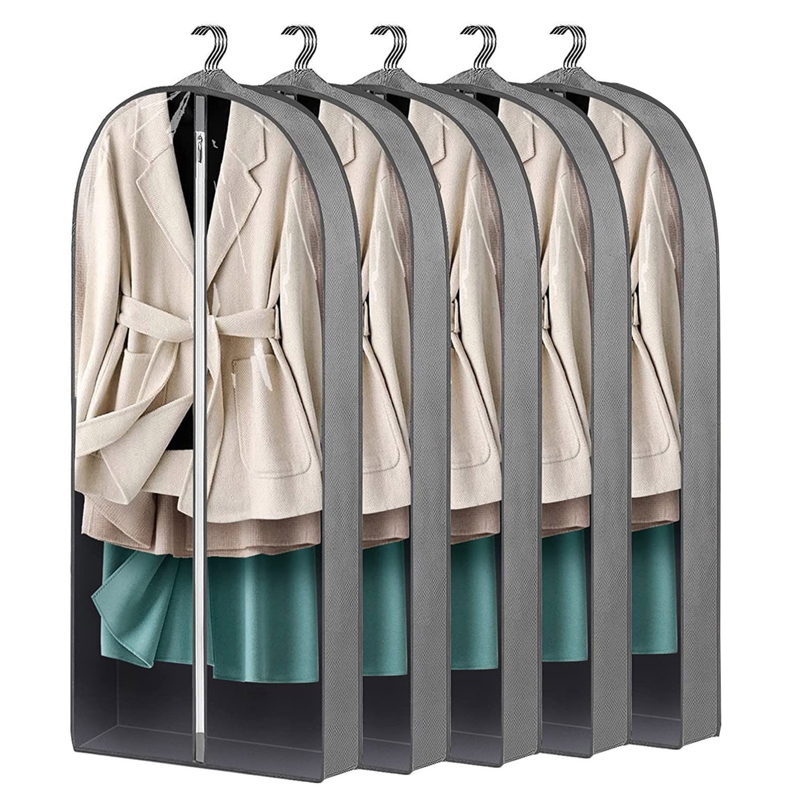 Warkul 1/5Pcs Garment Bag Dustproof Waterproof Breathable Clear Zipper ...