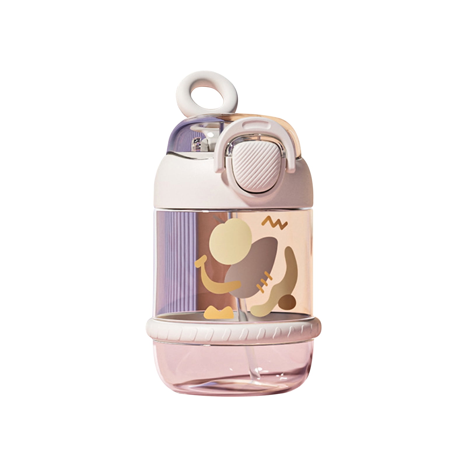 Warkul 1 Set 450/630ML Straw Cup Safety Lock Bouncing Lid Portable Lanyard One Button Open Soft ...