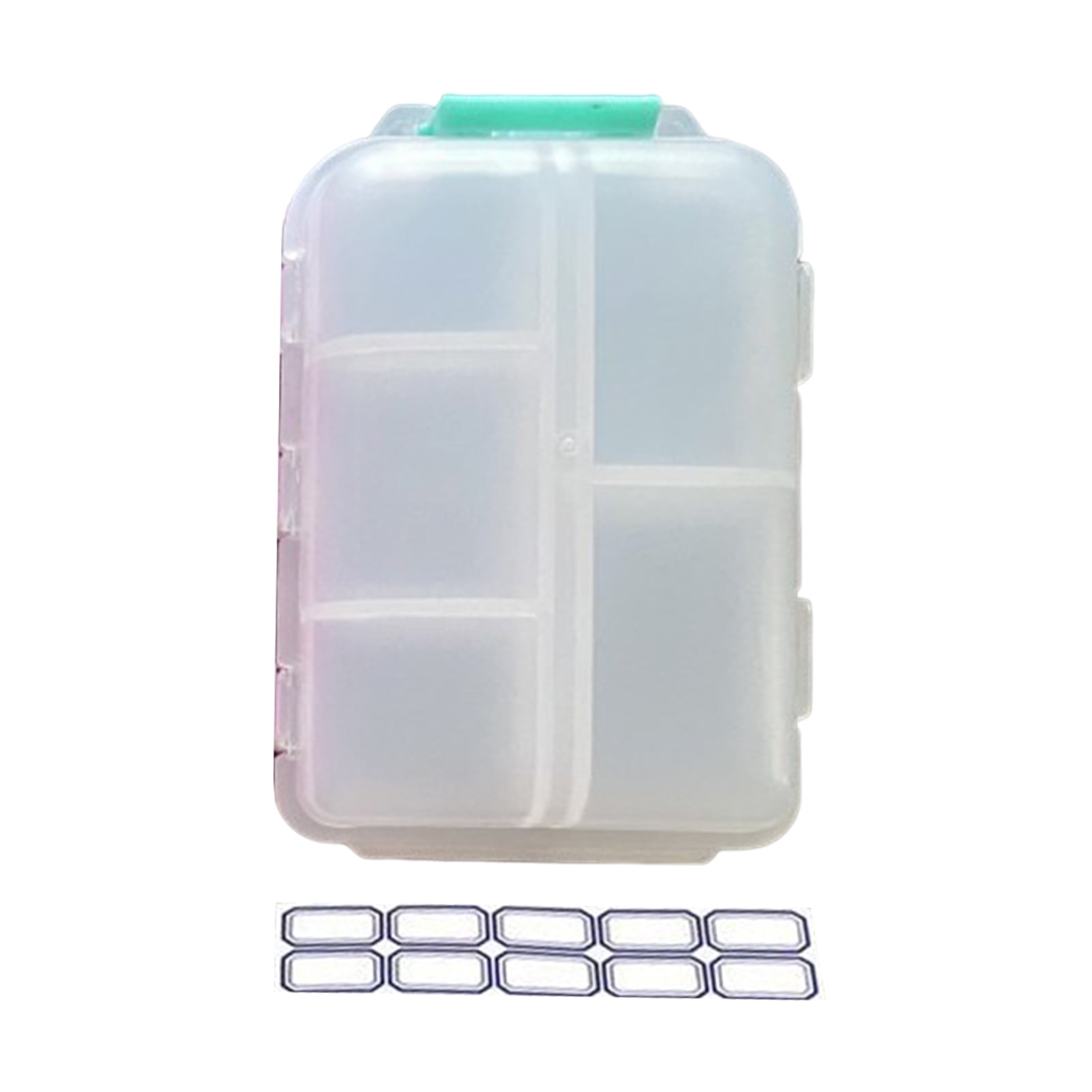 Warkul 10 Compartments Pill Organizer with Labels Double Layers ...