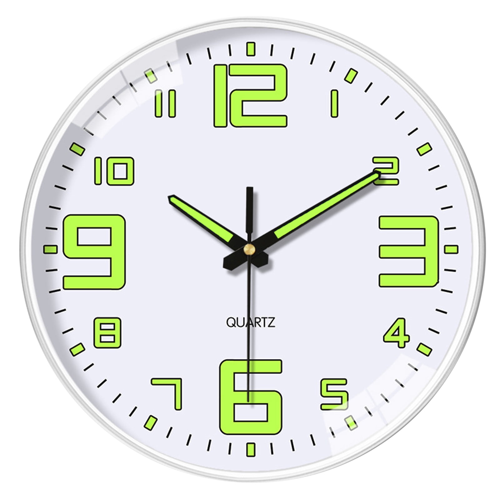 Warkul 12 Inch Wall Clock Glow in The Dark Large Dial Battery Operated ...