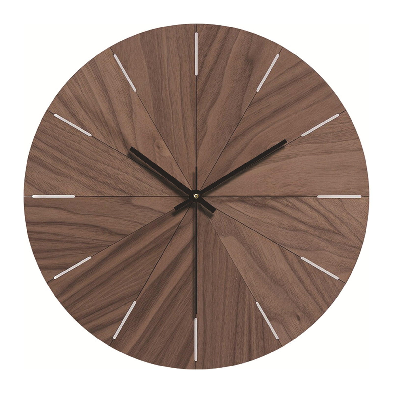 Warkul 12 inch Wooden Wall Clock Silent, Vintage Round Wall Clocks ...