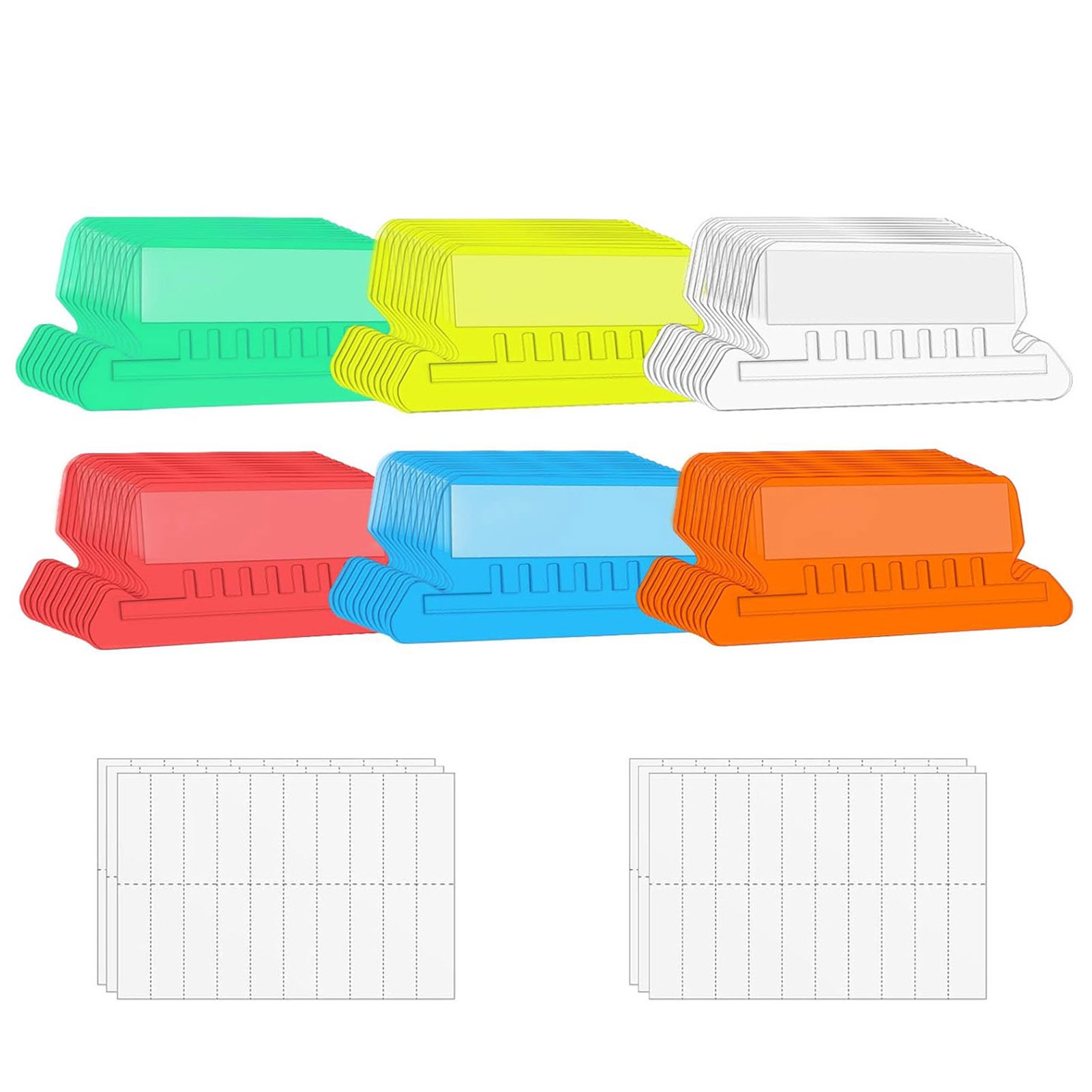 Warkul 120Pcs Label Holder Letter Size Folders Wide-Angle Design Clear ...