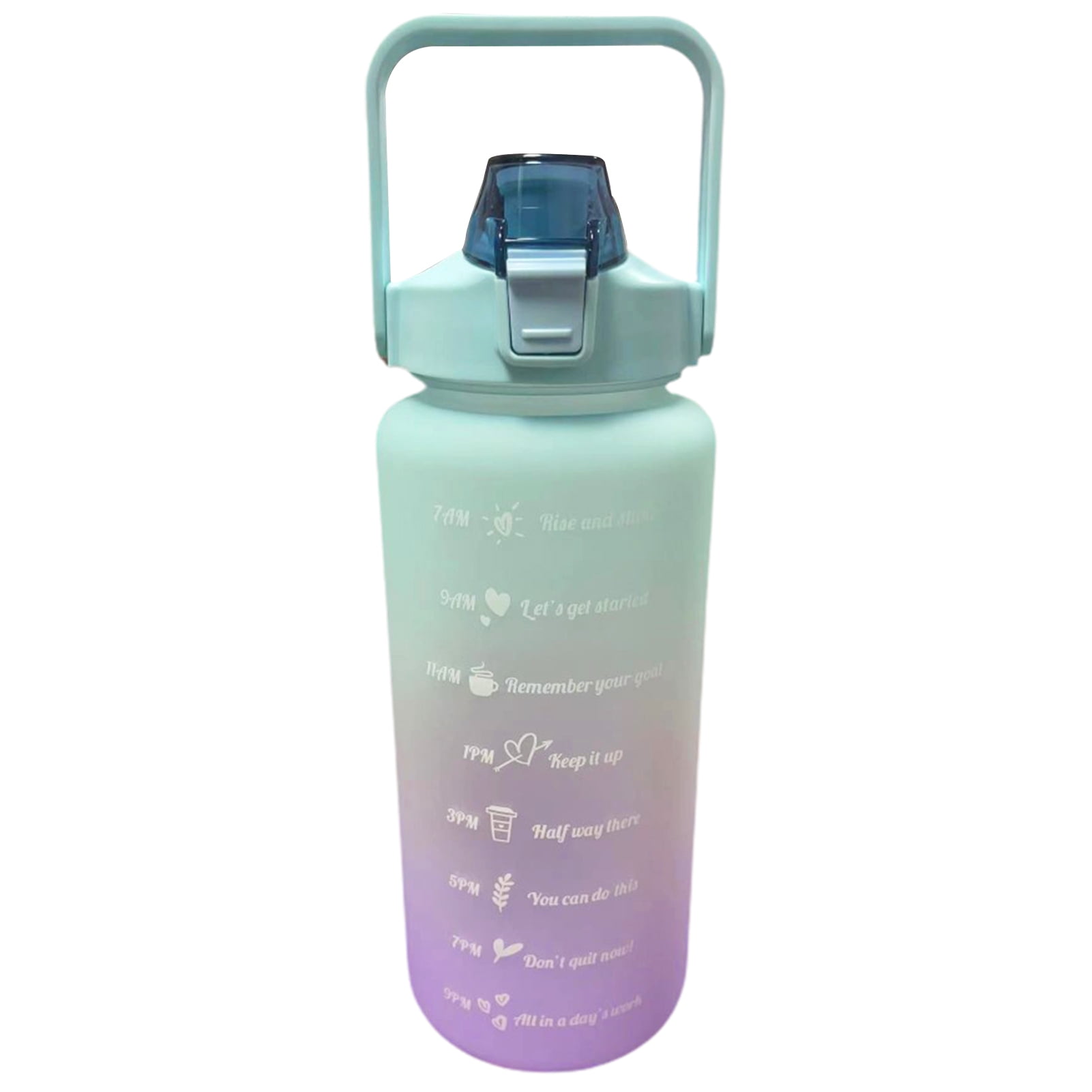 Warkul 2000ml Straw Bottle with Time Marker Gradient Leakproof BPA Free ...