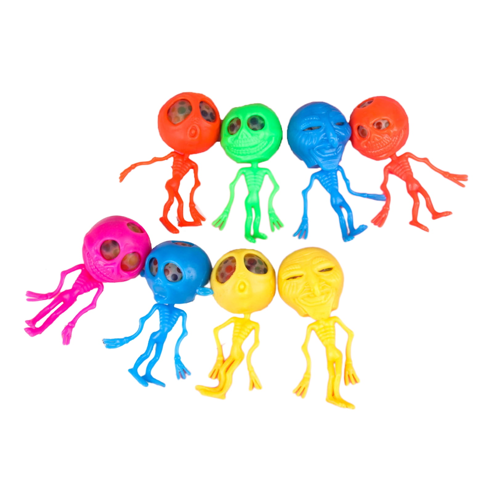 Warkul 2Pcs Funny Halloween Squeeze Toy - Flexible Skull Aliens ...