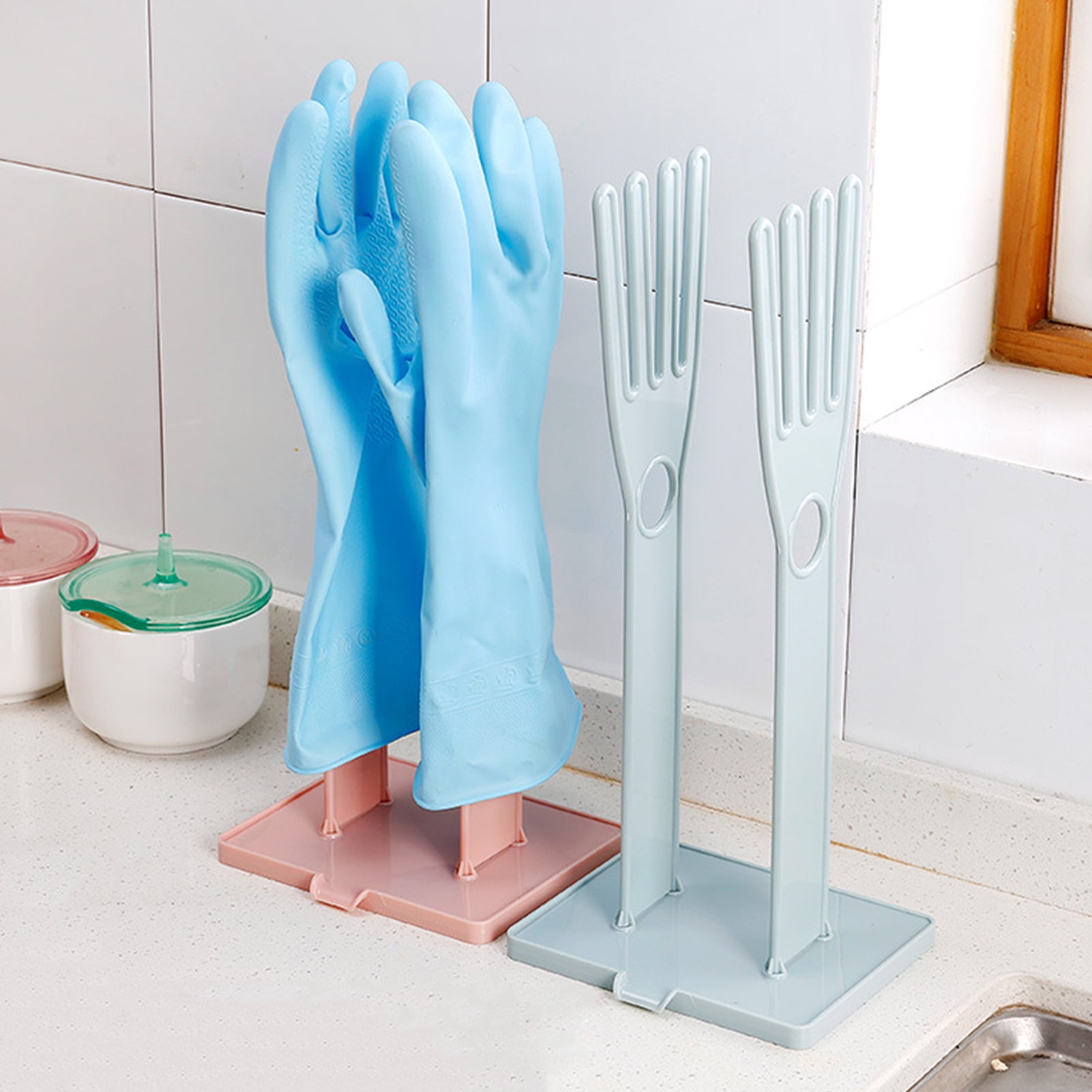 Warkul 2Pcs Household Glove Drying Holder Rack with Drainboard ...
