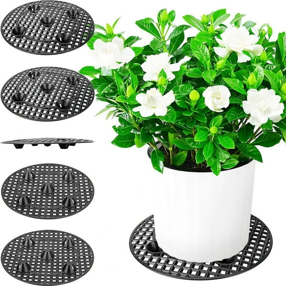 Warkul 2Pcs Plants Flower Pot Tray, Plant Plastic Pots Tray Riser Stand ...