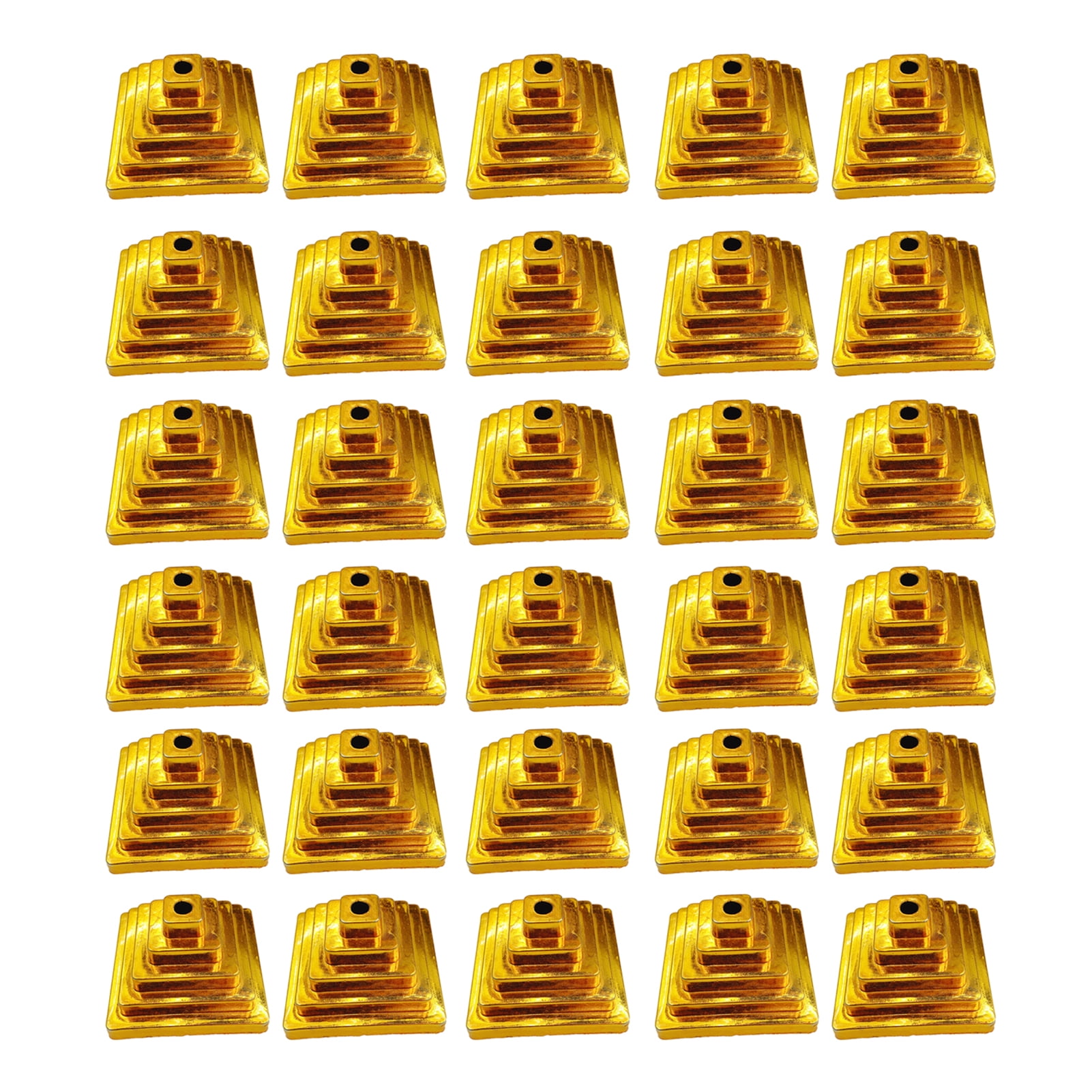 Warkul 30 Pcs Flagpole Bases Smooth Square Shape Laddered Electroplated ...