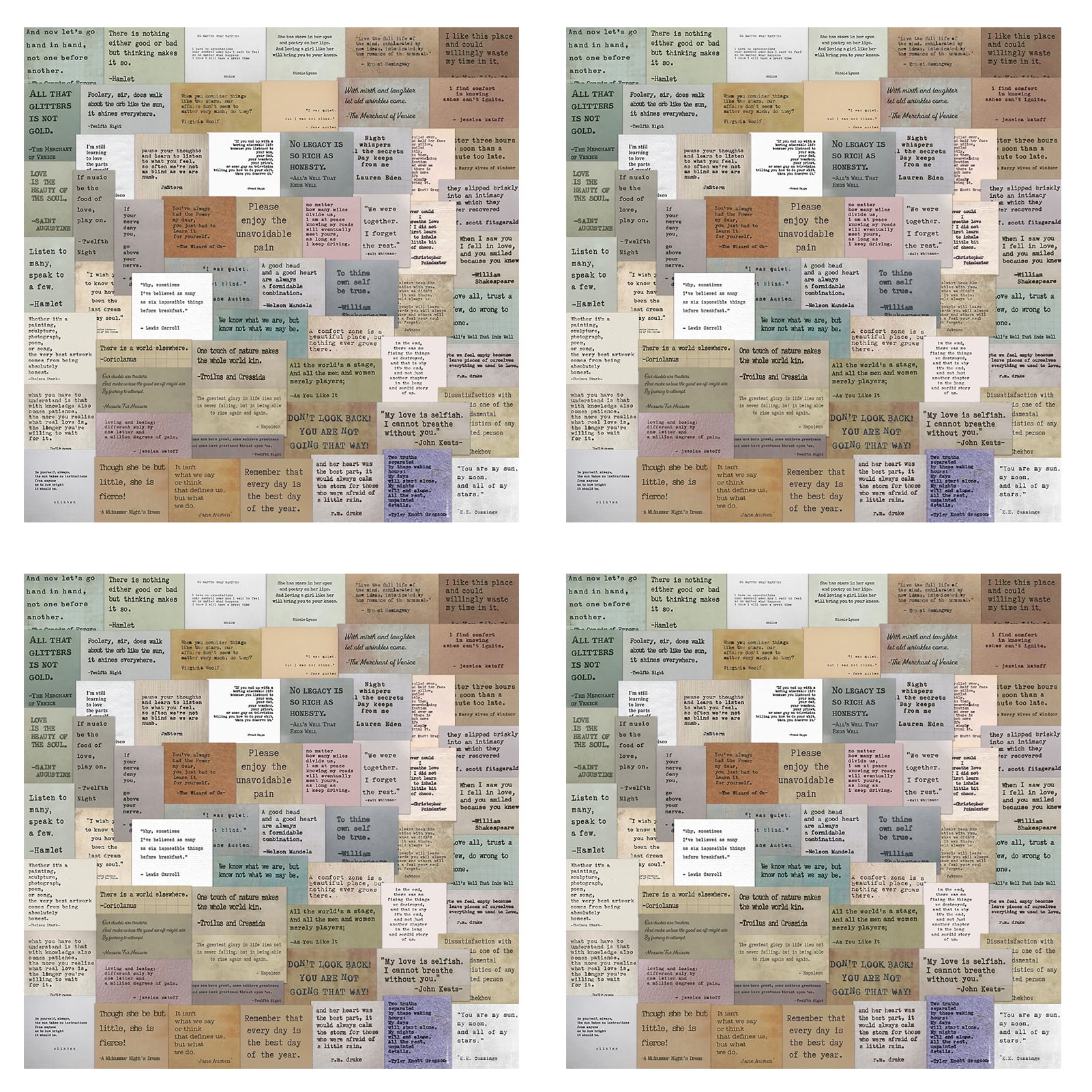 Warkul 4 Sets Vintage Celebrity Quotes Stickers English Inspirational ...