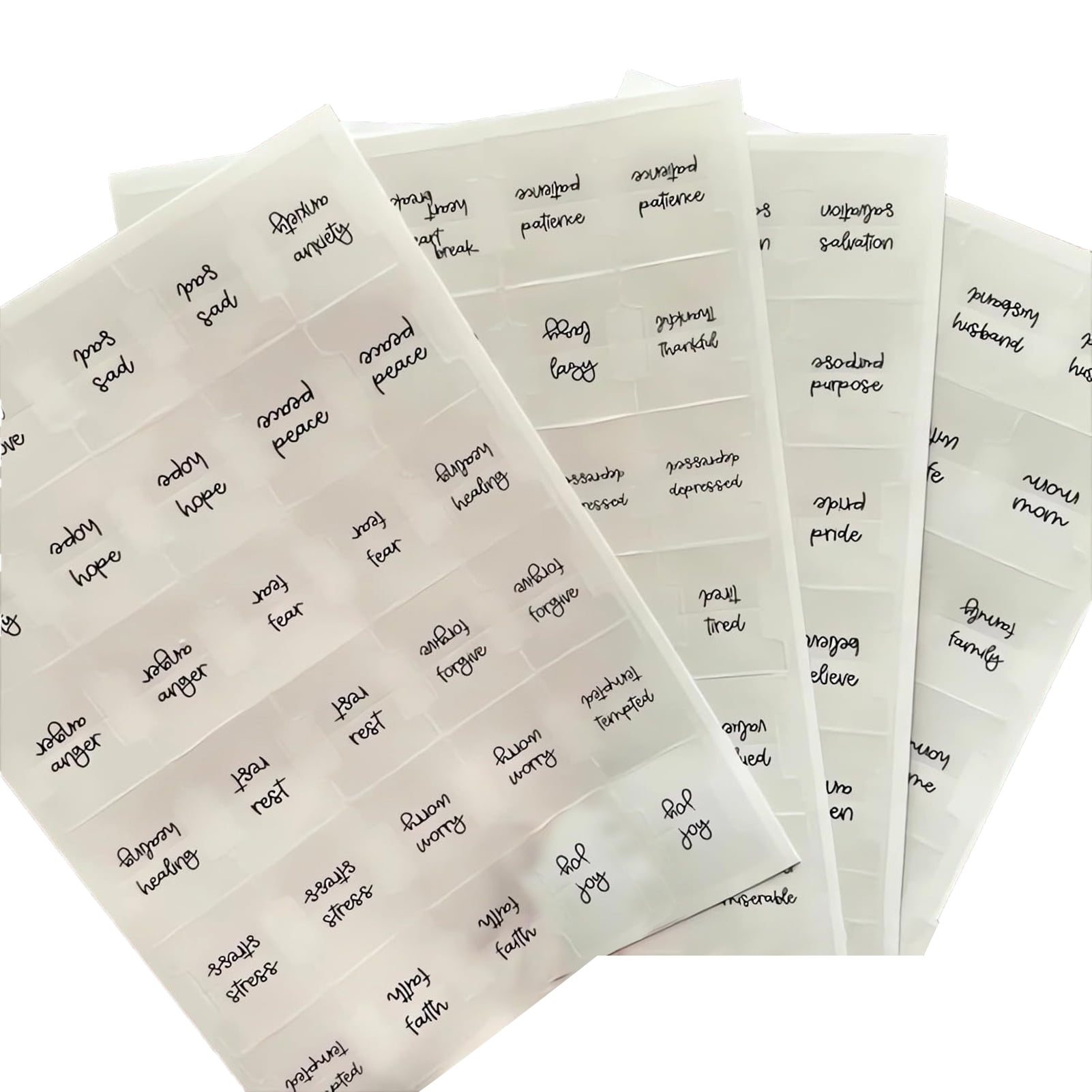 Warkul 4 Sheets/Set Prayer Bible Tab Self-adhesive Bible Sticky Index ...