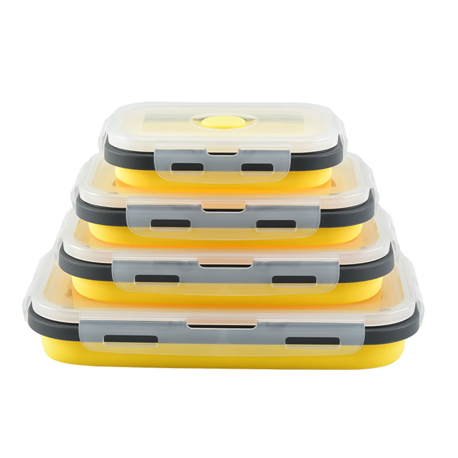 Warkul 4Pcs Collapsible Food Storage Container With Lids Flat Stackable ...